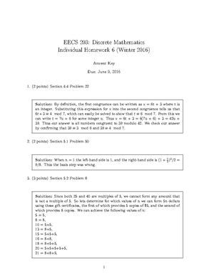 EECS203 SP16 ihw7 ans - EECS 203: Discrete Mathematics Individual Homework 7 (Winter 2016 ...