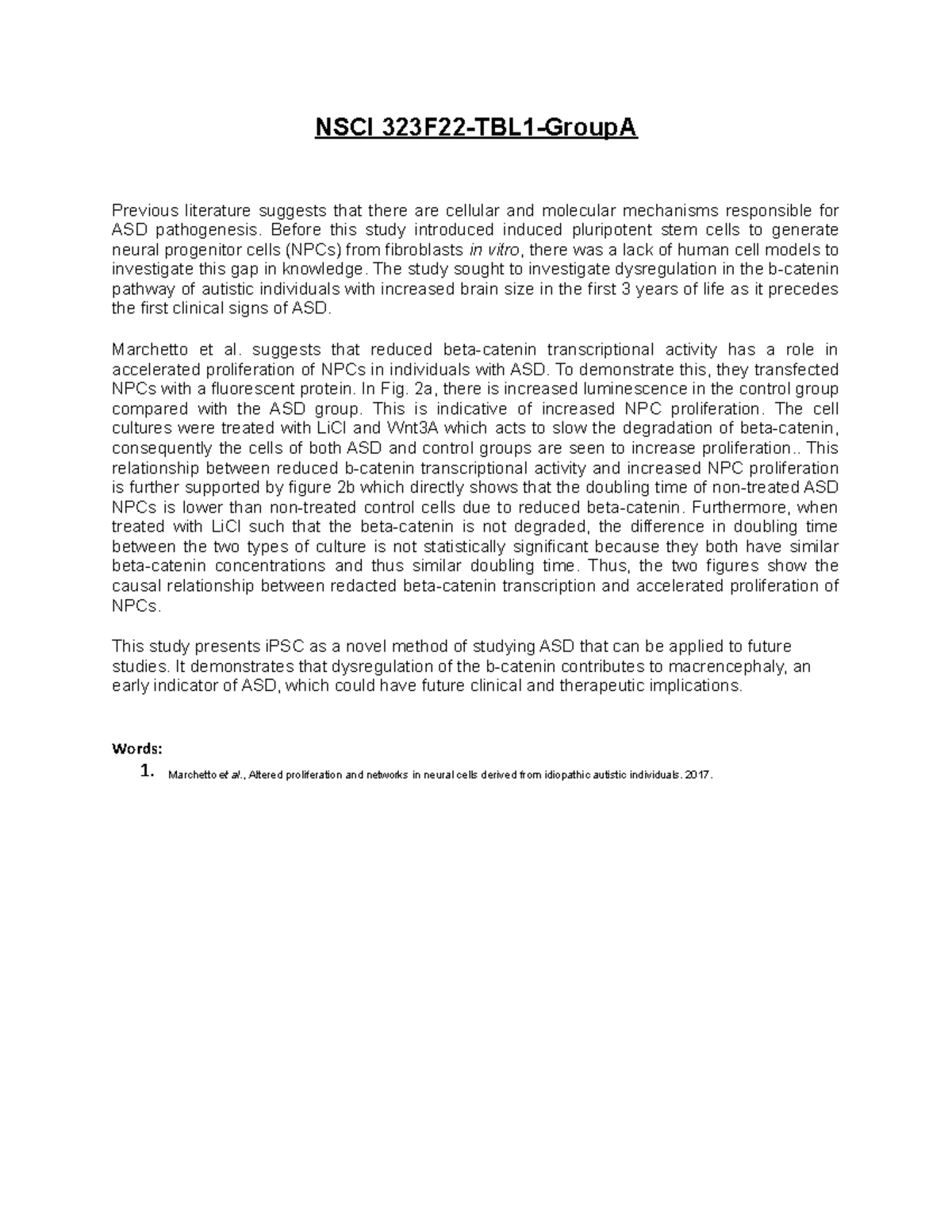 TBL 1 - Pod 12 - lklkl - NSCI 323F22-TBL1-GroupA Previous literature ...