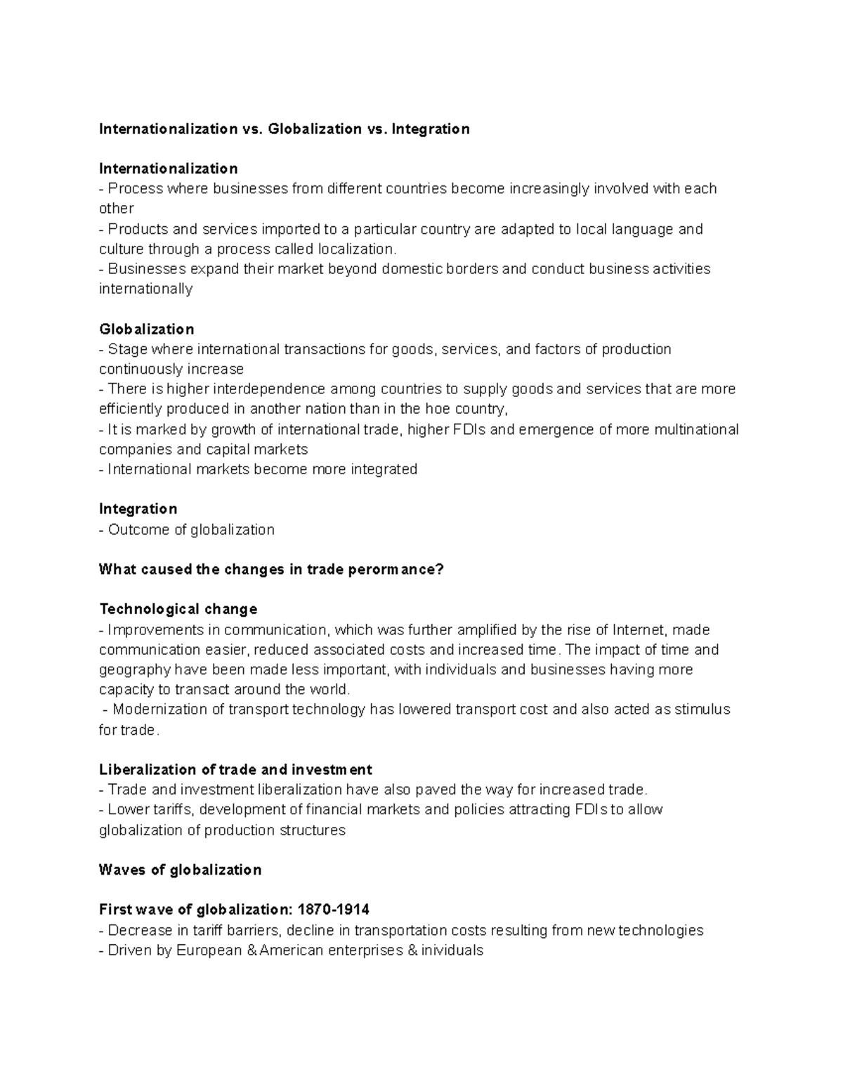 Notes for Integration - Internationalization vs. Globalization vs ...