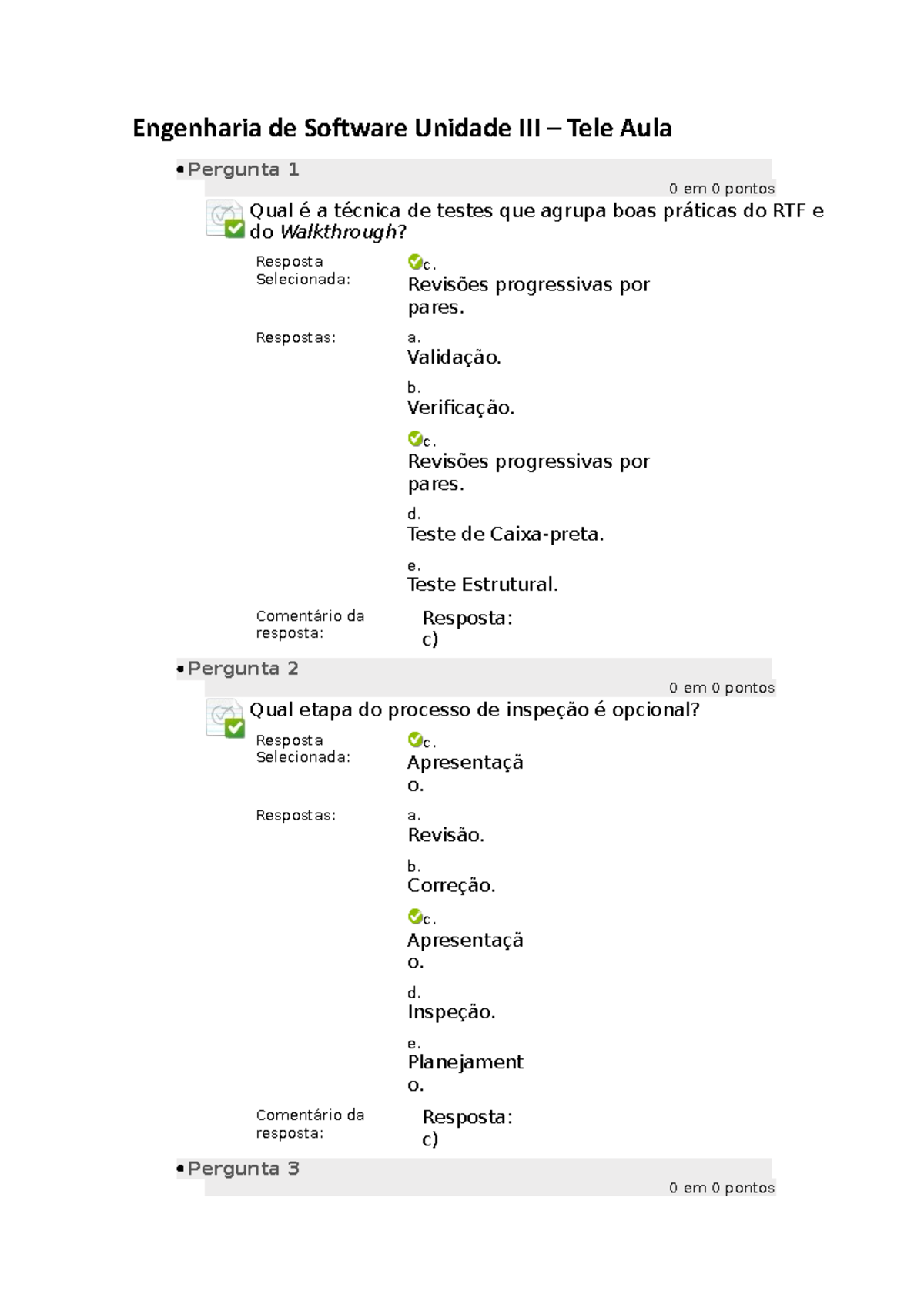 Engenharia de Software Tele Aula Geral Unidade III e IV - Engenharia de ...