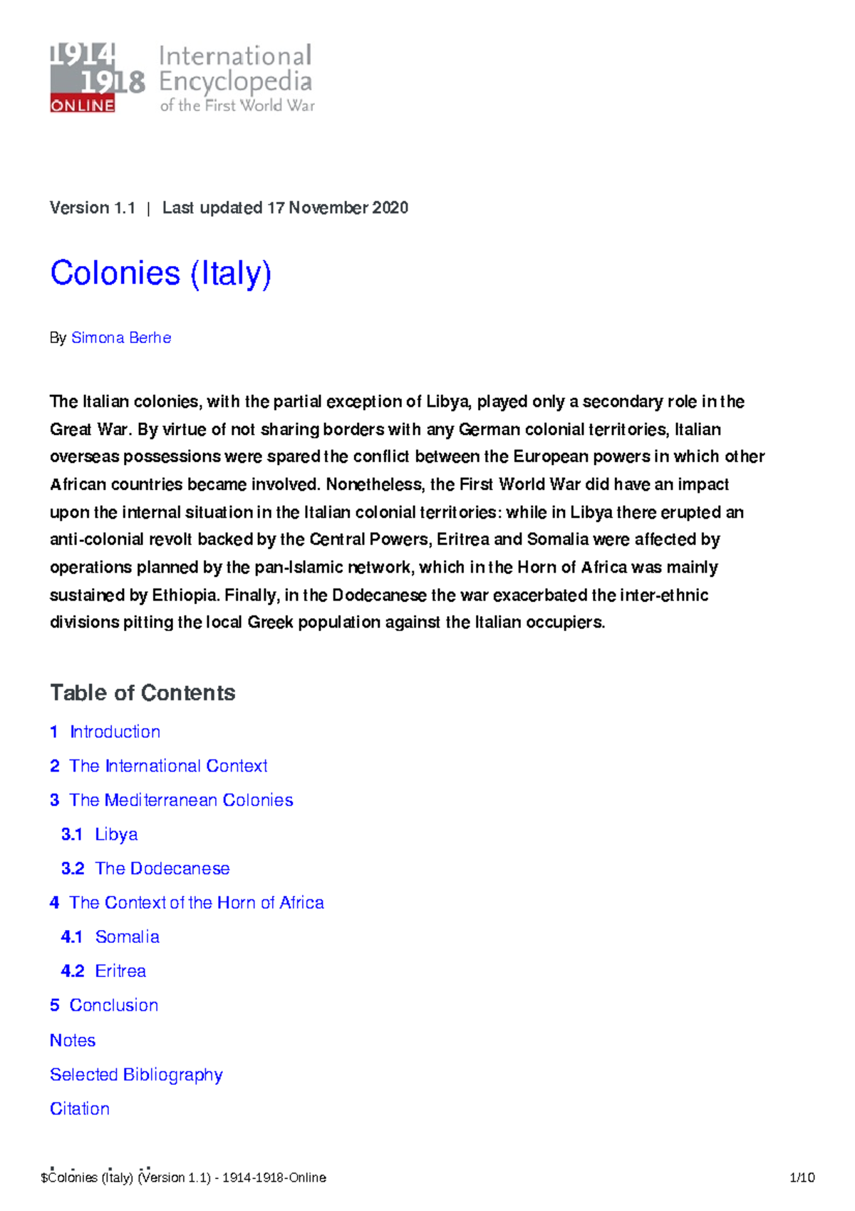 Italian colonies - By virtue of not sharing borders with any German ...