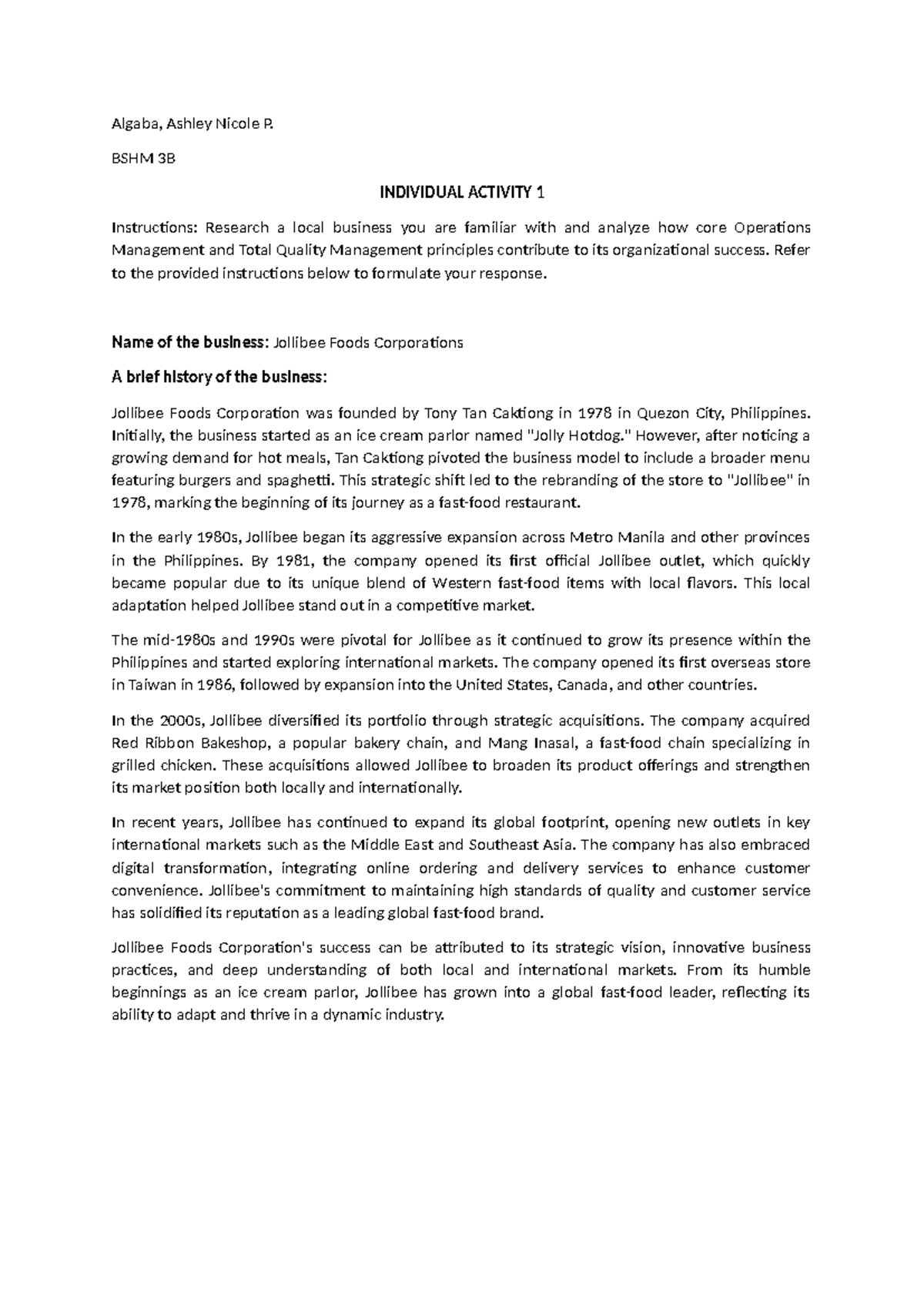 Algaba,Ash BSHM3B TQM - dsafsdgfasdg - Algaba, Ashley Nicole P. BSHM 3B INDIVIDUAL ACTIVITY 1 ...