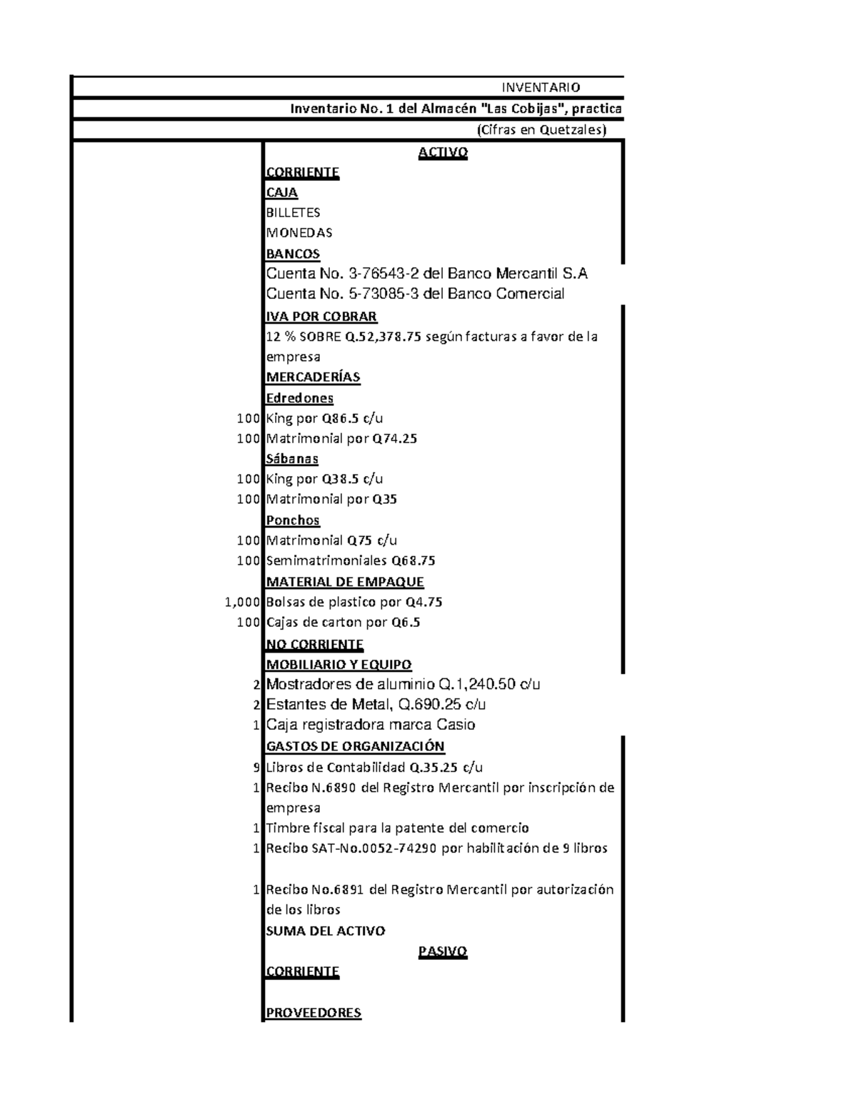Inventario - Contabilidad I - Warning: TT: undefined function: 32 - Studocu