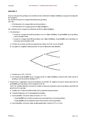 Exercices probas corriges - Statique Appliquée - Studocu