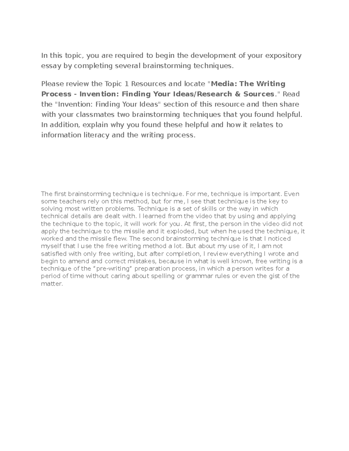 UNV 104 Week 1 DQ 1 - Class participation. - In this topic, you are ...