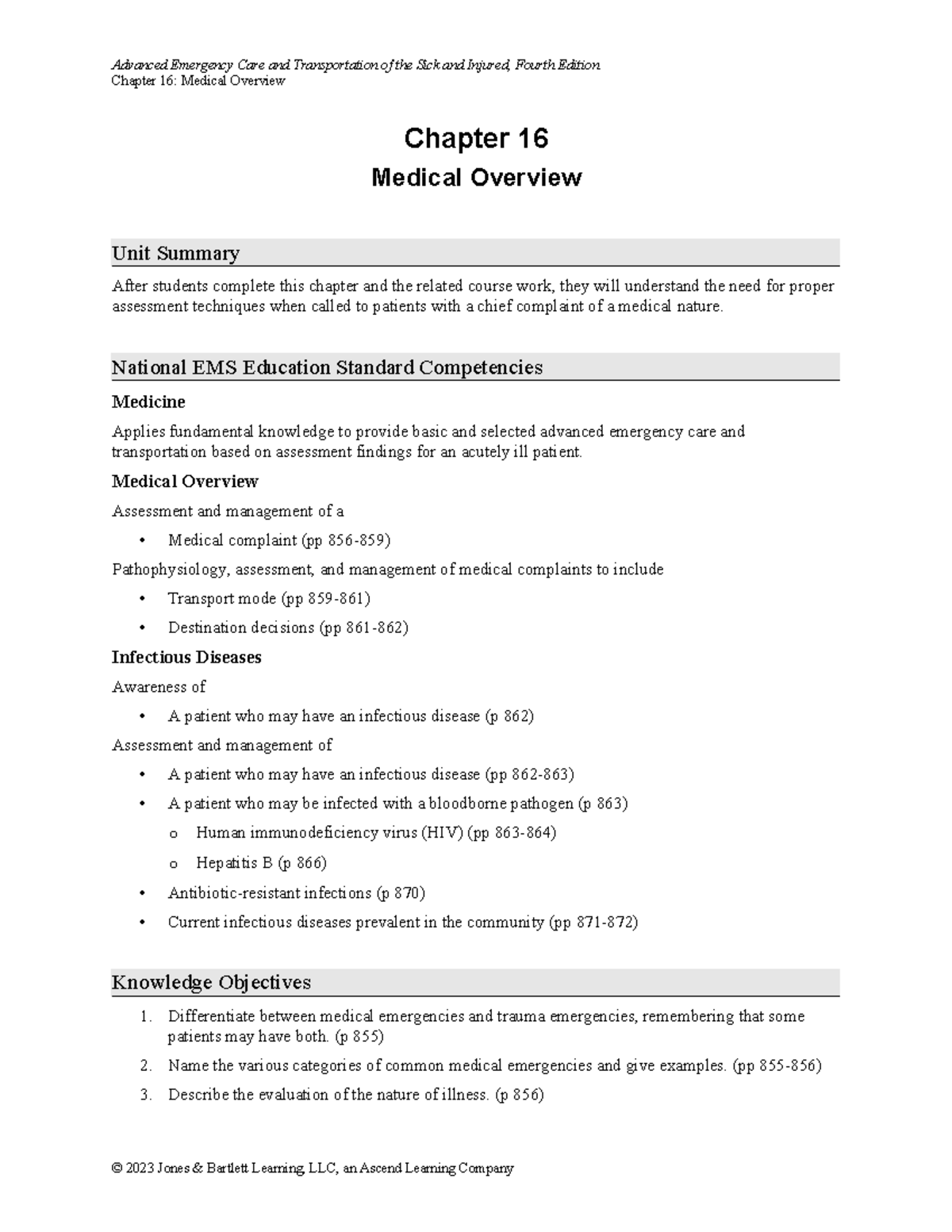 CH16 - Additional notes on the chapter. - Chapter 16: Medical Overview ...
