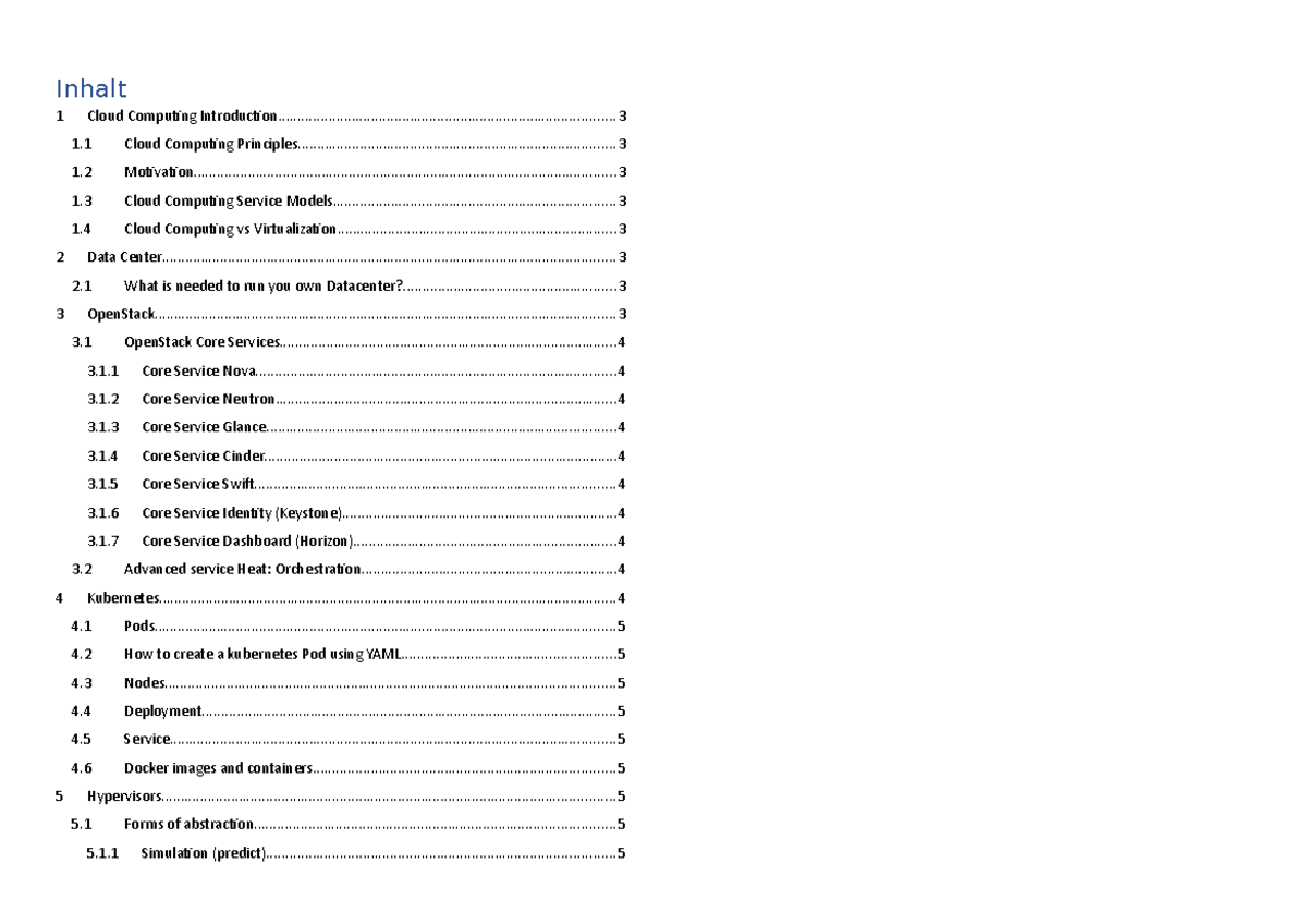 Ccp1 zusammenfassung - Inhalt 1 Cloud Computing - Studocu
