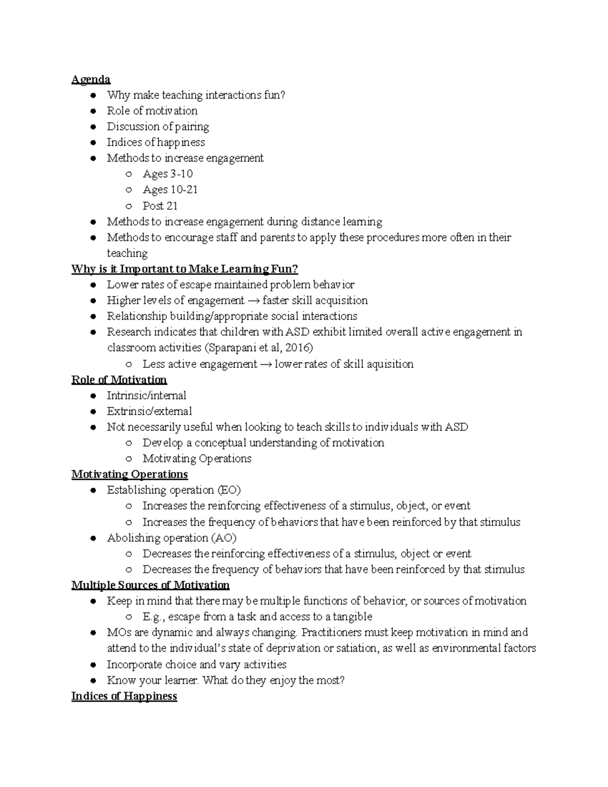 Making Teaching Interactions More Engaging Across the Lifespan - Agenda ...