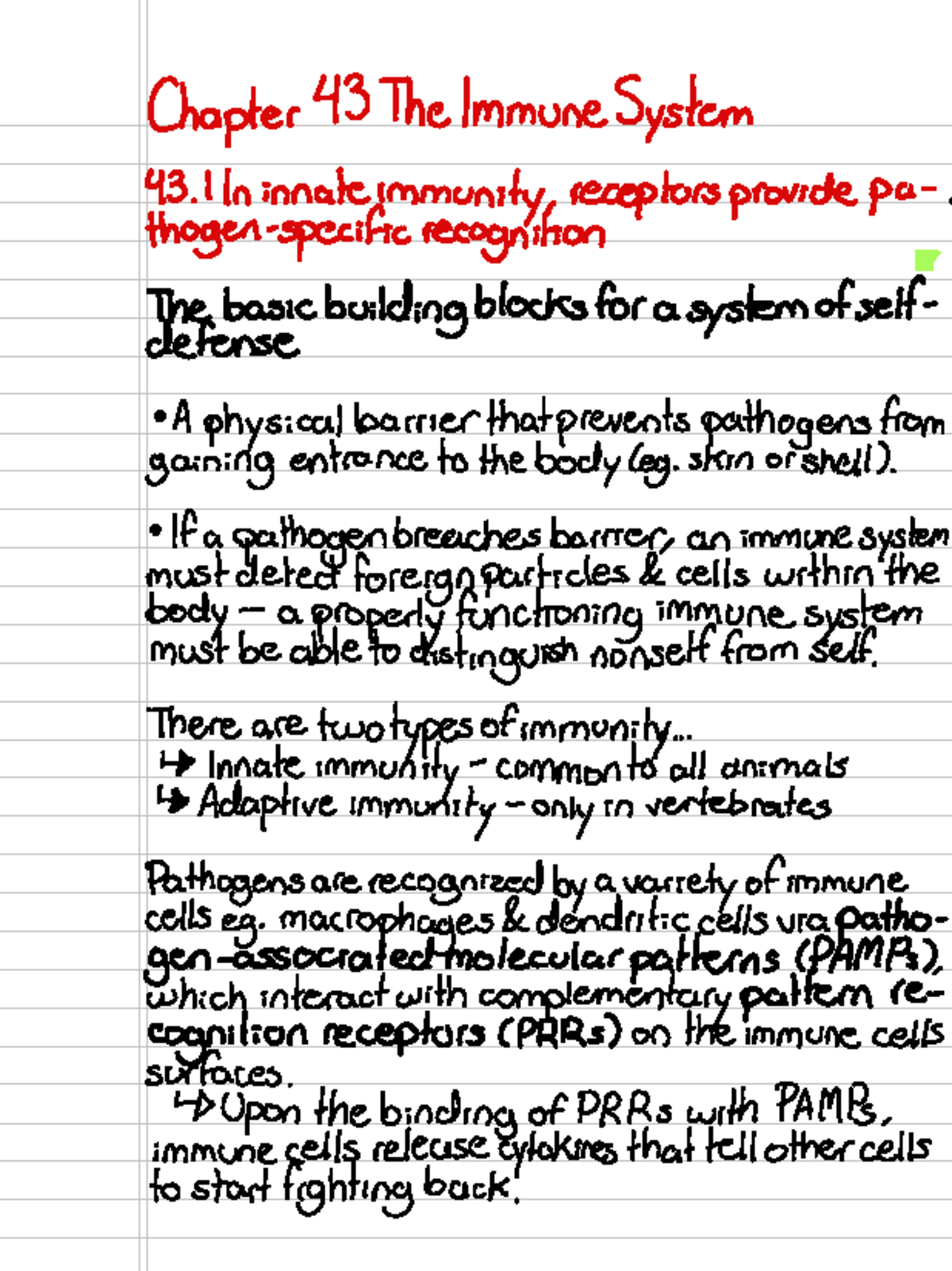 Chapter 43 - The Immune System - BIO 1306 - Baylor University - Studocu