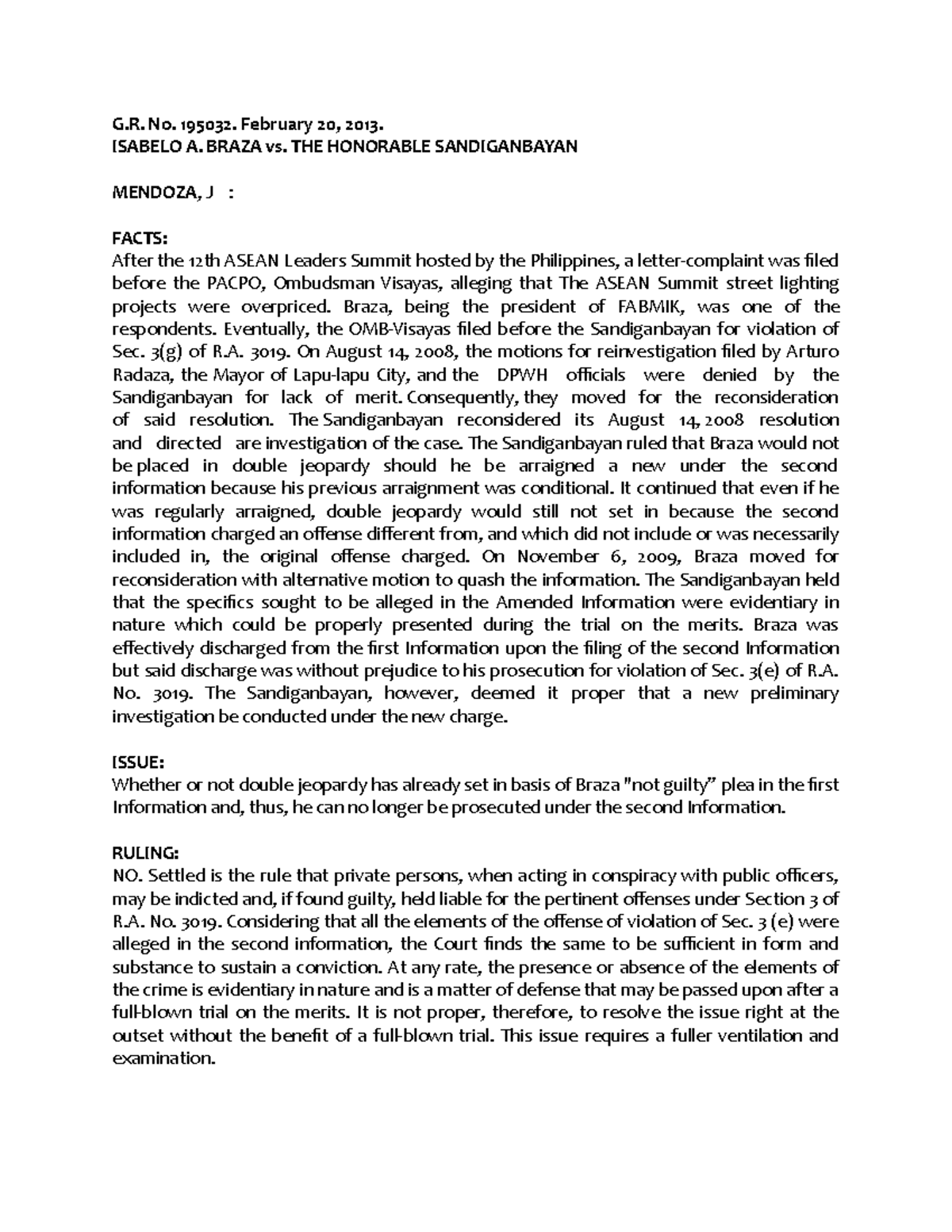 Braza vs. Hon. Sandiganbaya case digest - G. No. 195032. February 20 ...