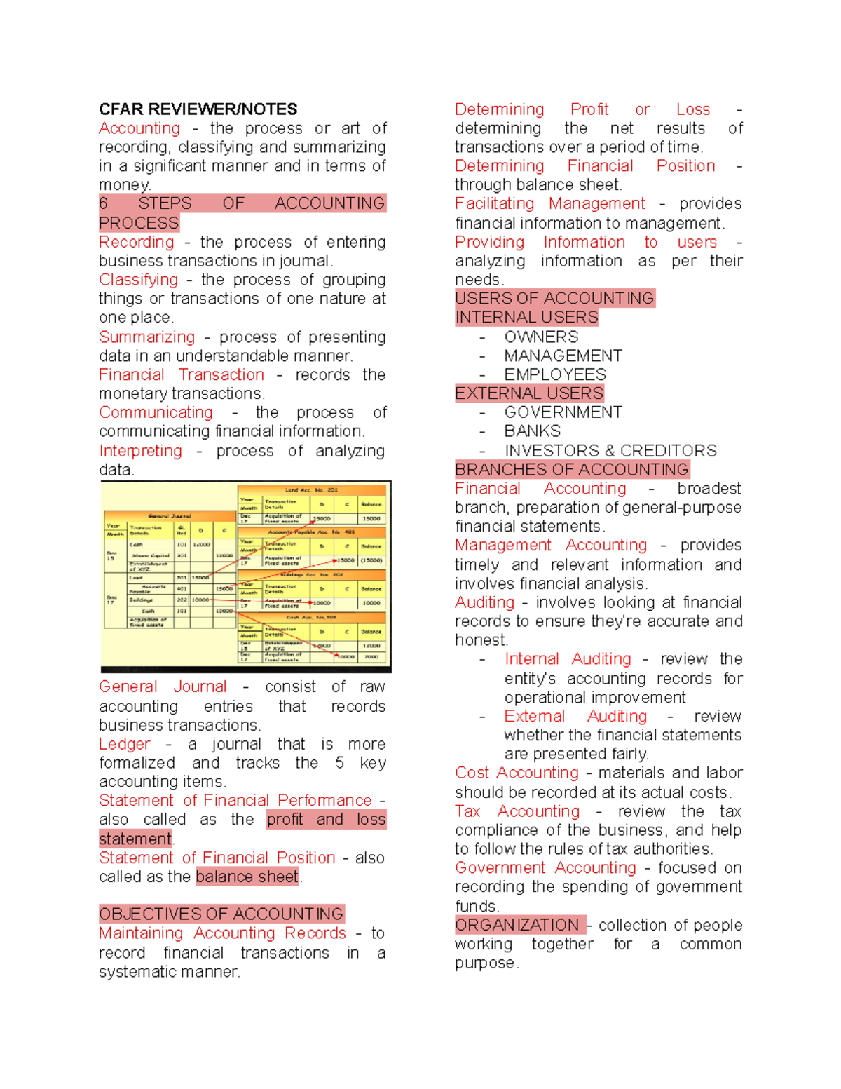 CFAR- Reviewer-1 - notes in FAR - CFAR REVIEWER/NOTES Accounting - the ...