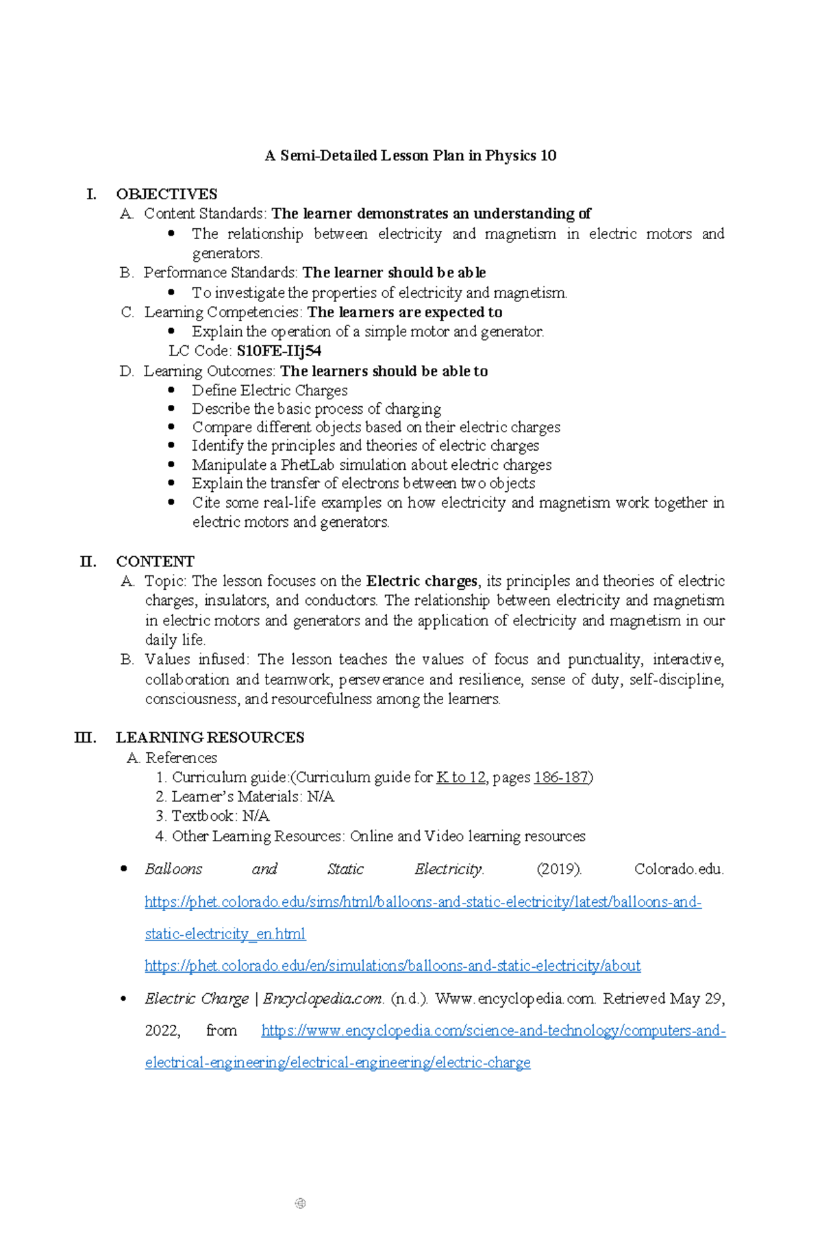 Physics 10 SEMI Detailed - A Semi-Detailed Lesson Plan in Physics 10 I ...