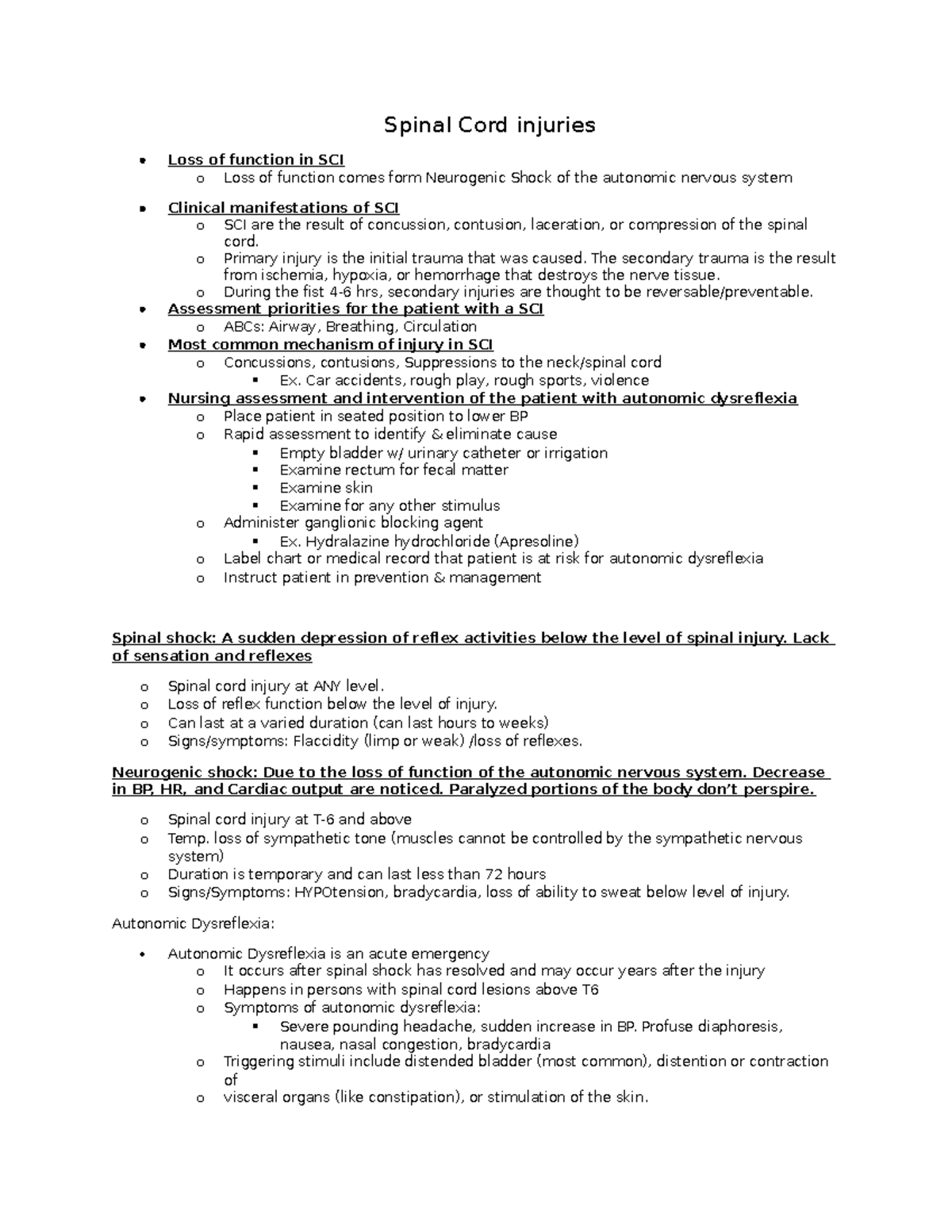 Spinal Cord Injuries- Selena's Part - Spinal Cord injuries Loss of ...