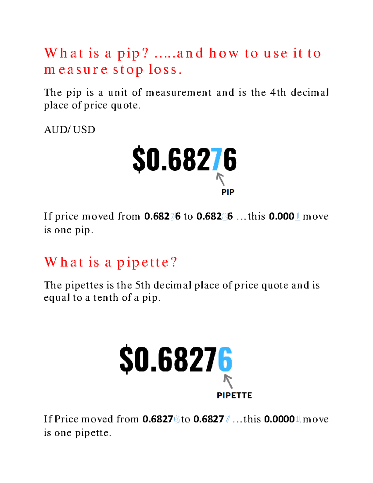 Pip pipette stop loss - W h at is a p ip? .... d h o w to u s e it to m ...