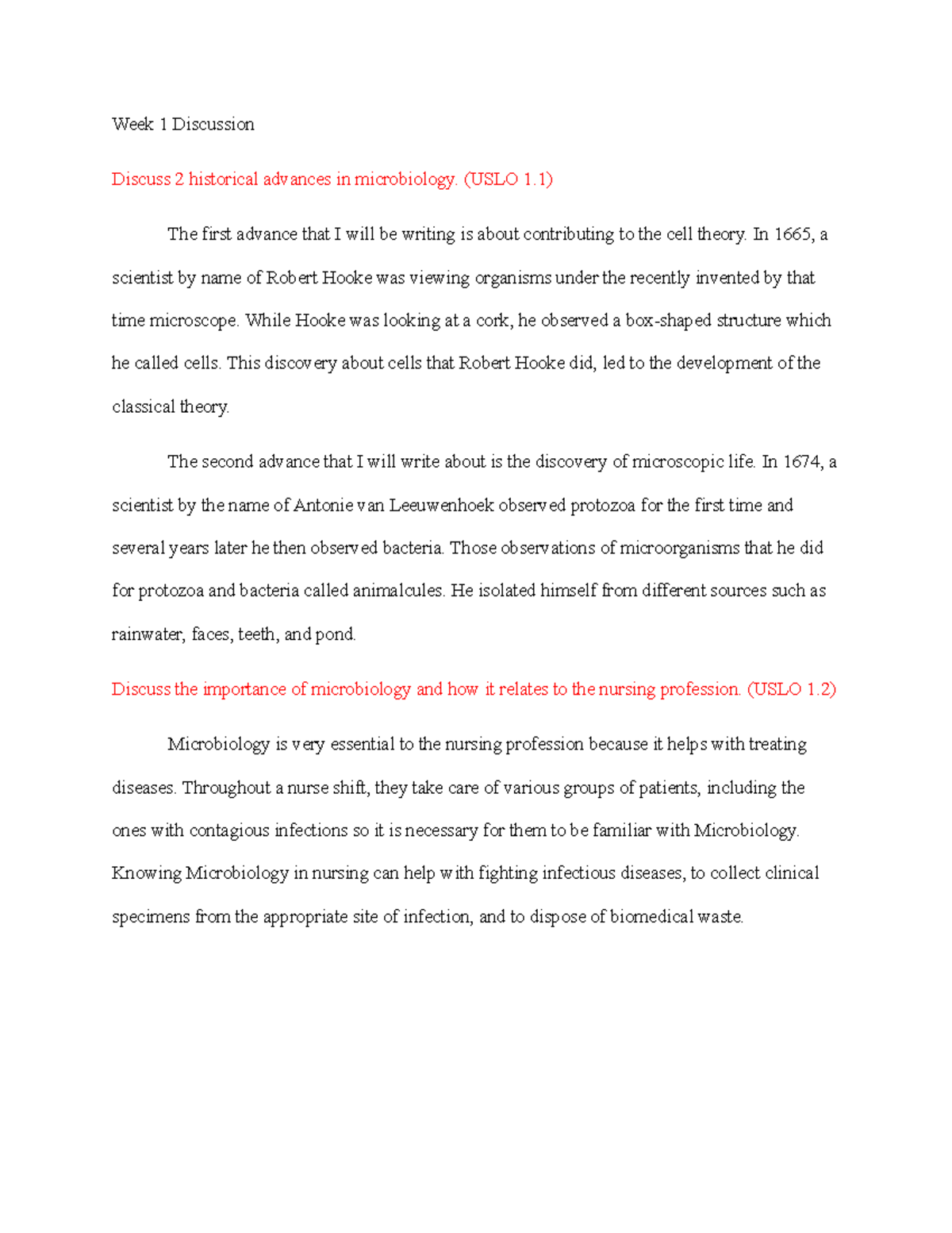 Week 1 Discussion - Just some notes. - Week 1 Discussion Discuss 2 ...