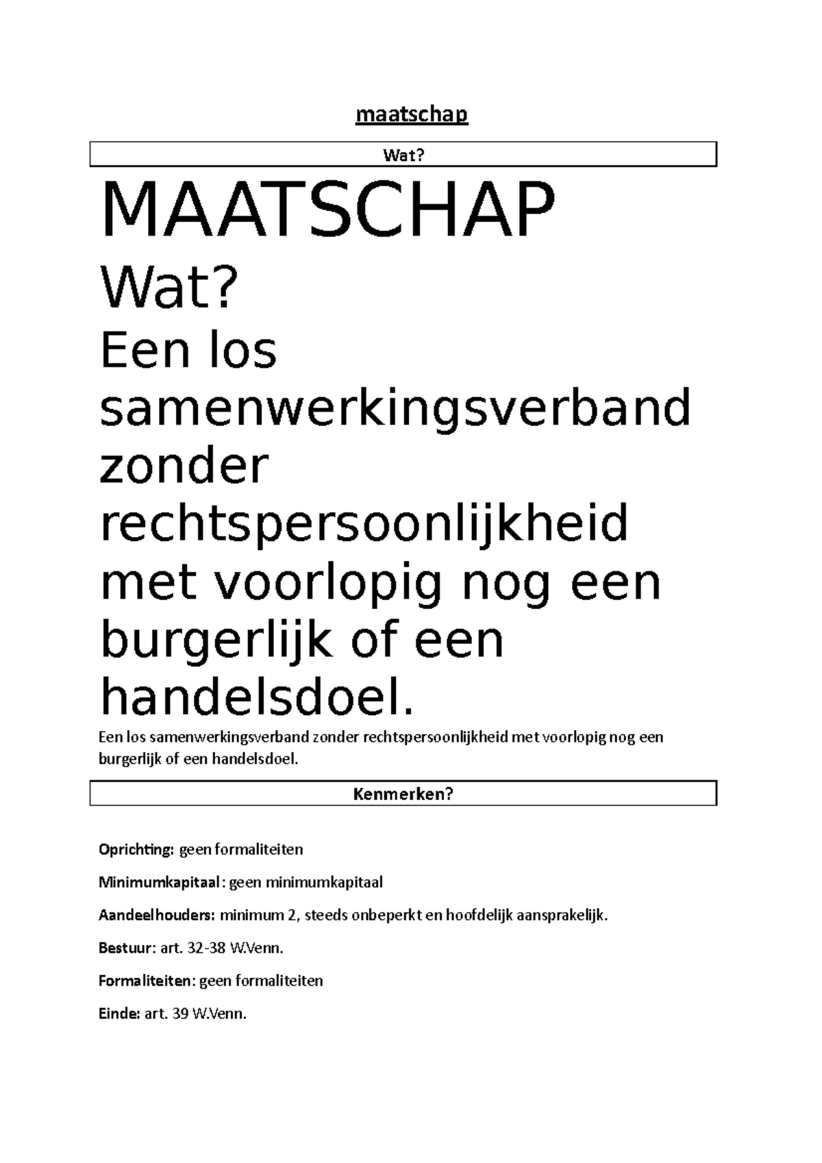 Maatschap schema - maatschap Wat? MAATSCHAP Wat? Een los ...