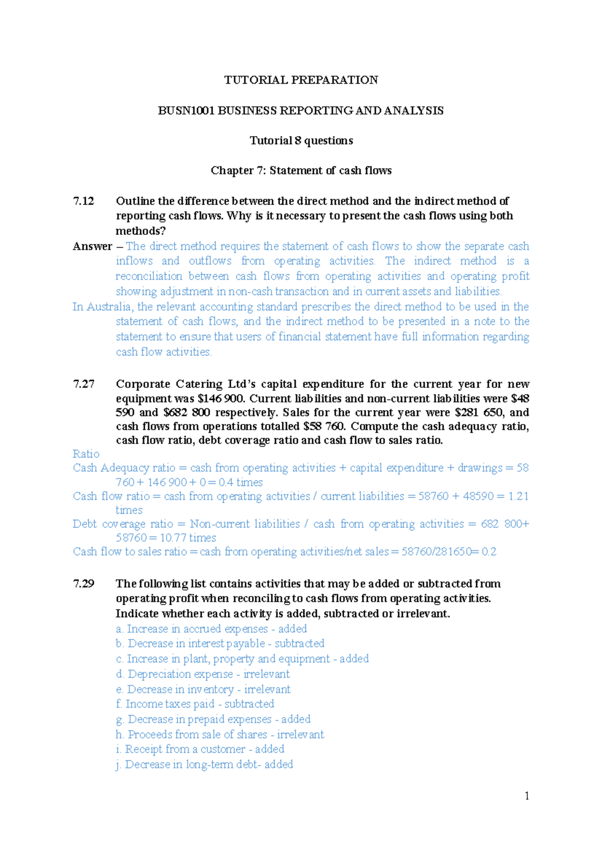 Week 9 Tutorial Preparation Without Answers - TUTORIAL PREPARATION ...