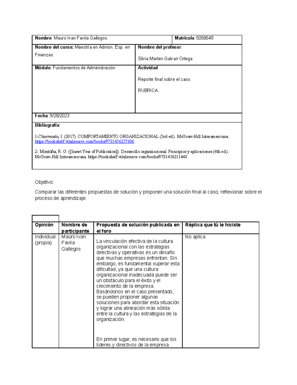 Evidencia 1 Ivan Favila - Nombre: Mauro Ivan Favila Gallegos Matrícula ...