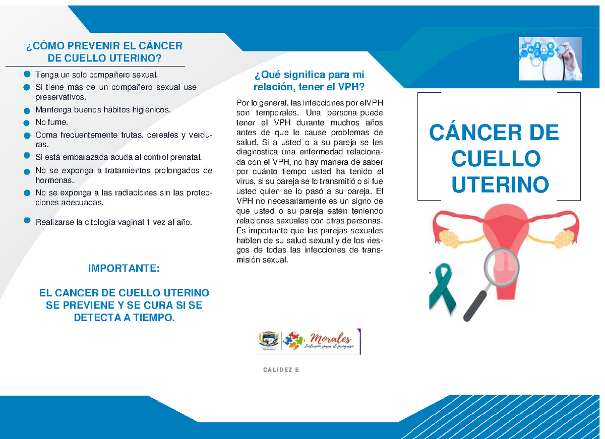 Folleto prevencion cancer de cuello uterino - ¿CÓMO PREVENIR EL CÁNCER DE CUELLO UTERINO? Tenga ...