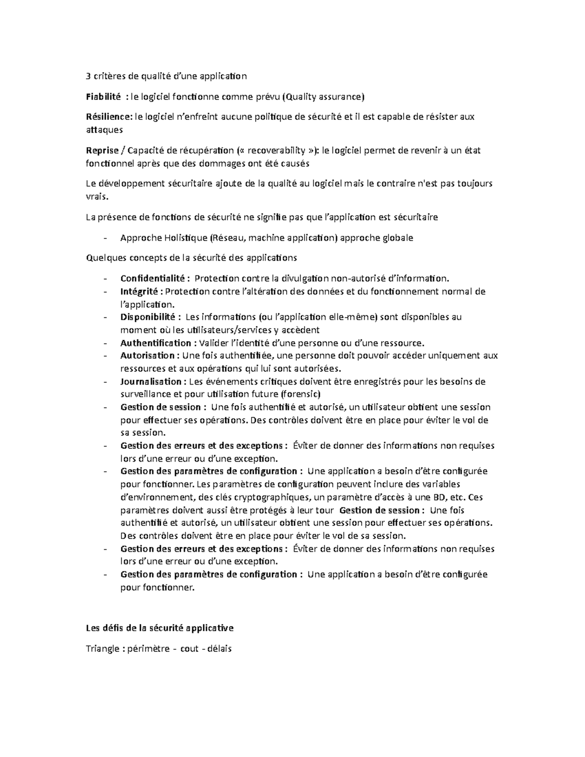 Revision Aplication - Exercice - 3 critères de qualité d’une ...