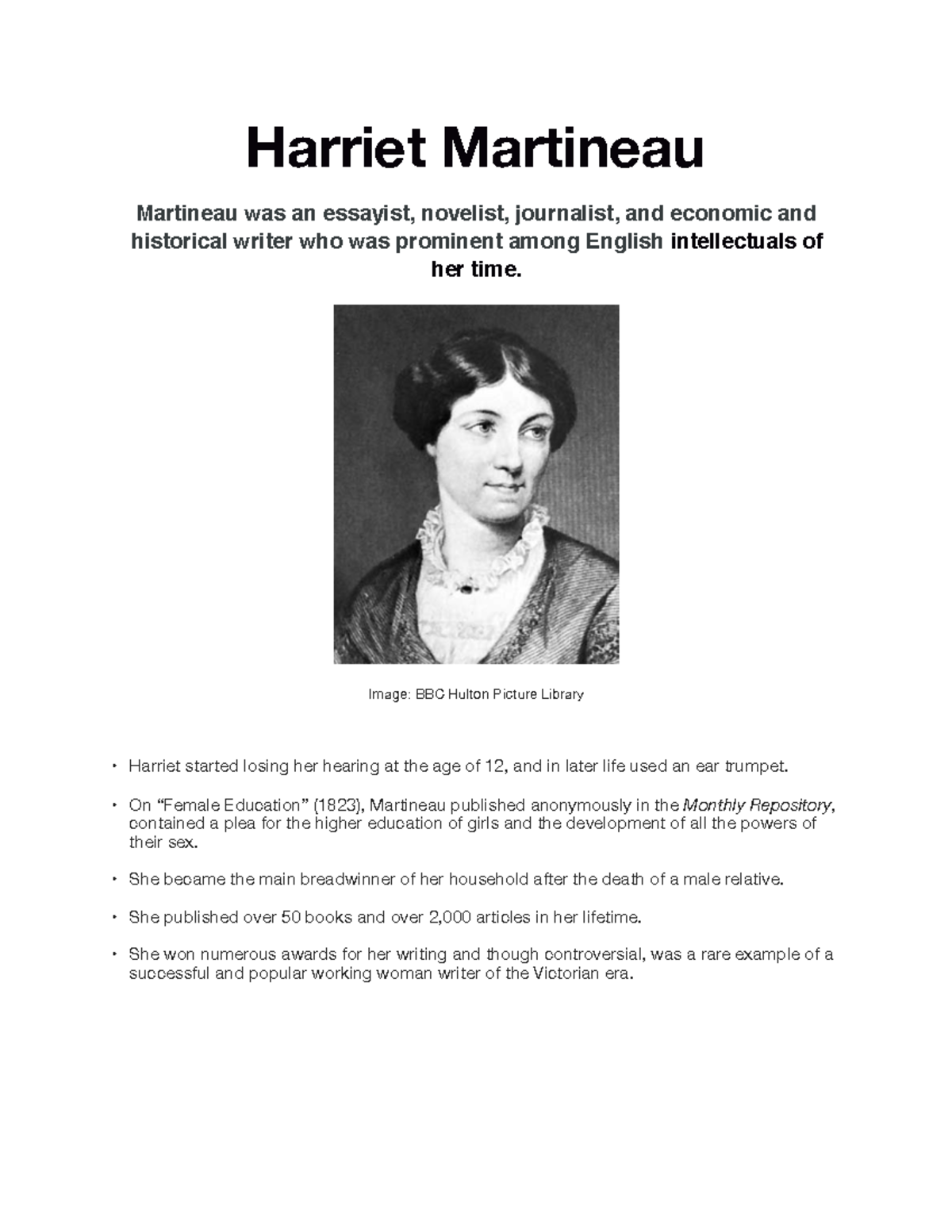 Sociological Playing Card - Harriet Martineau Martineau was an essayist ...