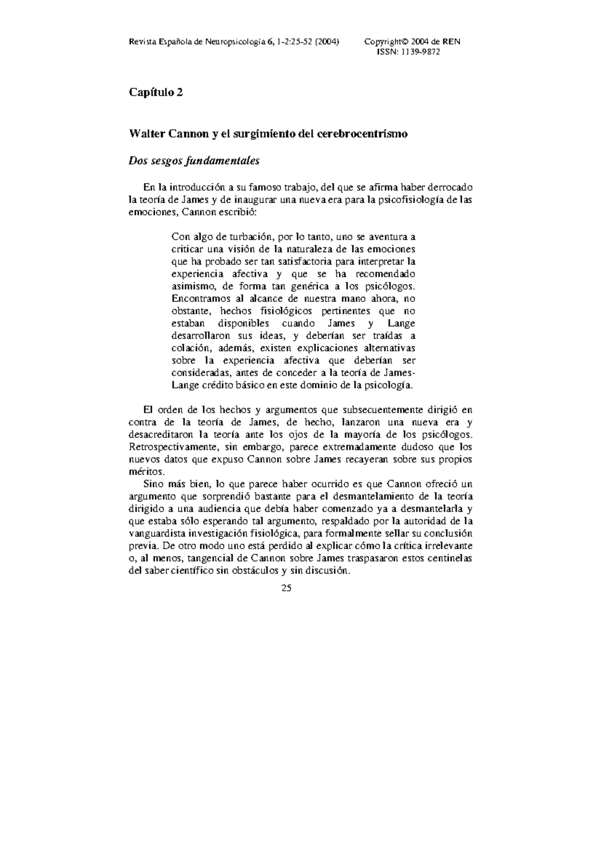 Walter Canon y el surgimiento del cerebr - Revista Española de ...