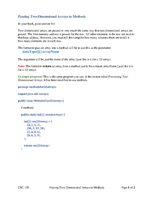 Overloading Methods - Professor Christine Kikuchi - CSC 130 Overloading Methods Page 1 of 2 ...