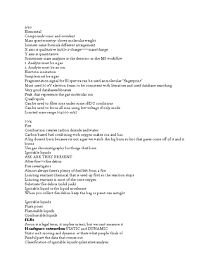 Mass spectrometry - My Professor was Kenyon Evans-Nguyen, these are ...