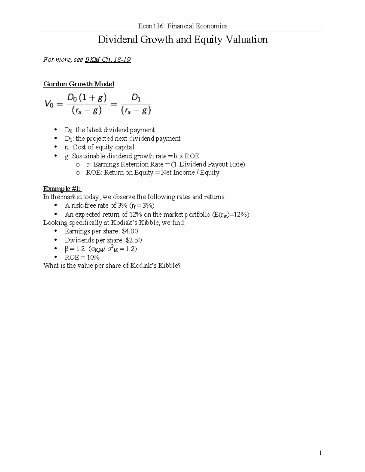Week 11 - Equities 2 - Equity Growth Models - Dividend Growth and ...