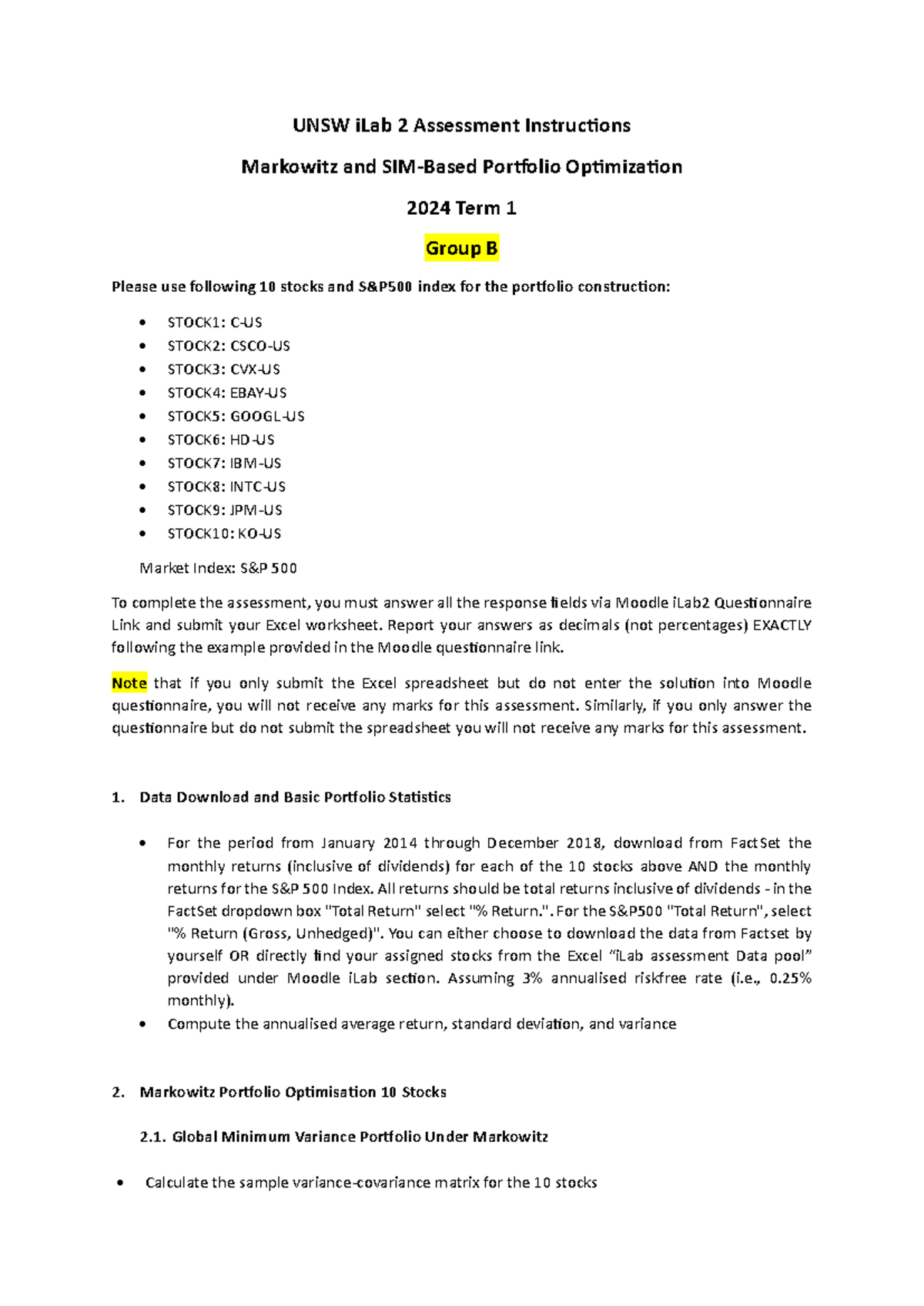 I Lab2 assessment 2024T1 Group B - UNSW iLab 2 Assessment Instructions ...