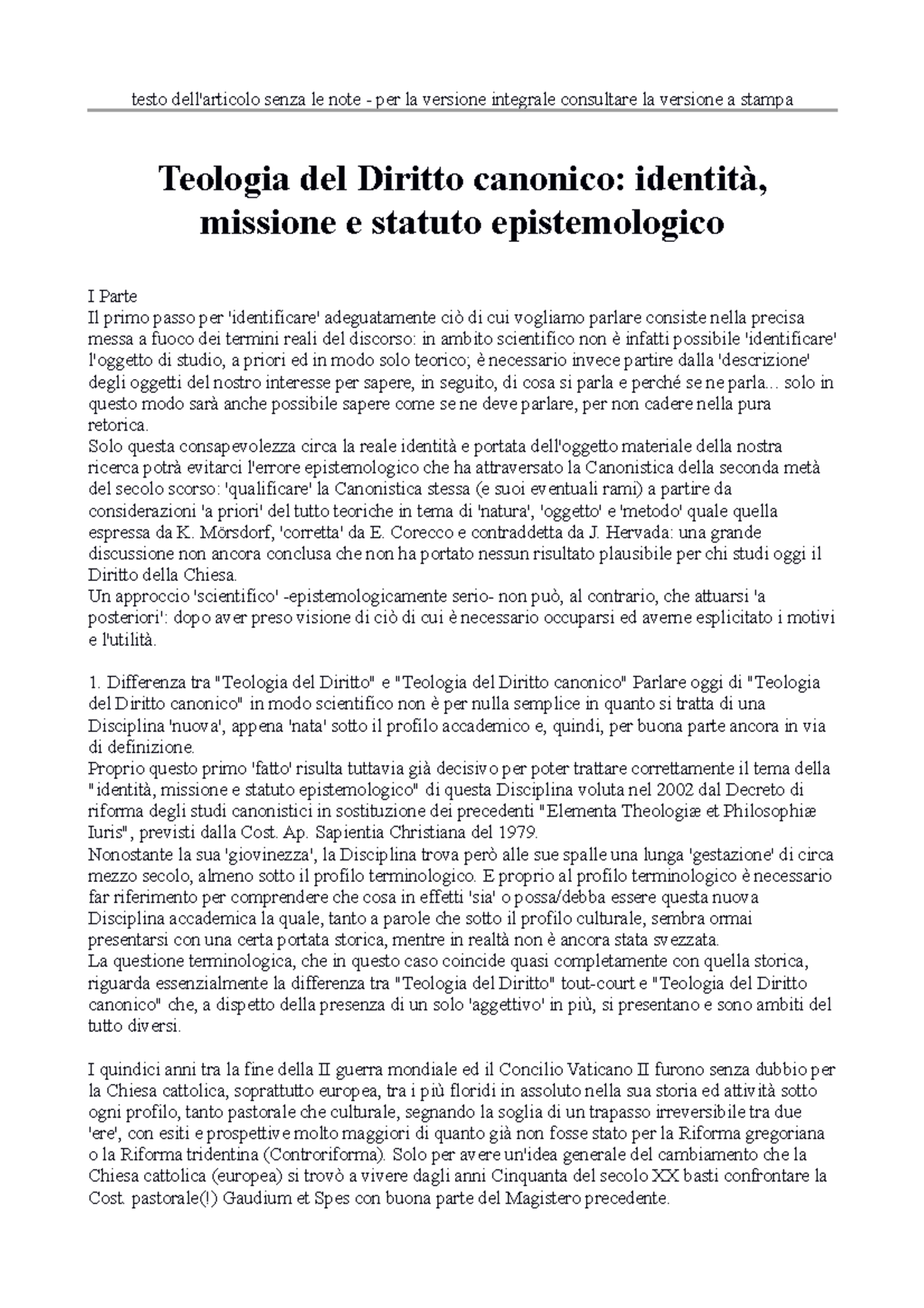 Teologia del diritto canonico-gherri - testo dell'articolo senza le ...