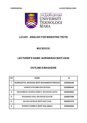 MAT210 Group Project - MAT210: DISCRETE MATHEMATICS GROUP PROJECT : FUNDAMENTAL OF LOGIC Group ...