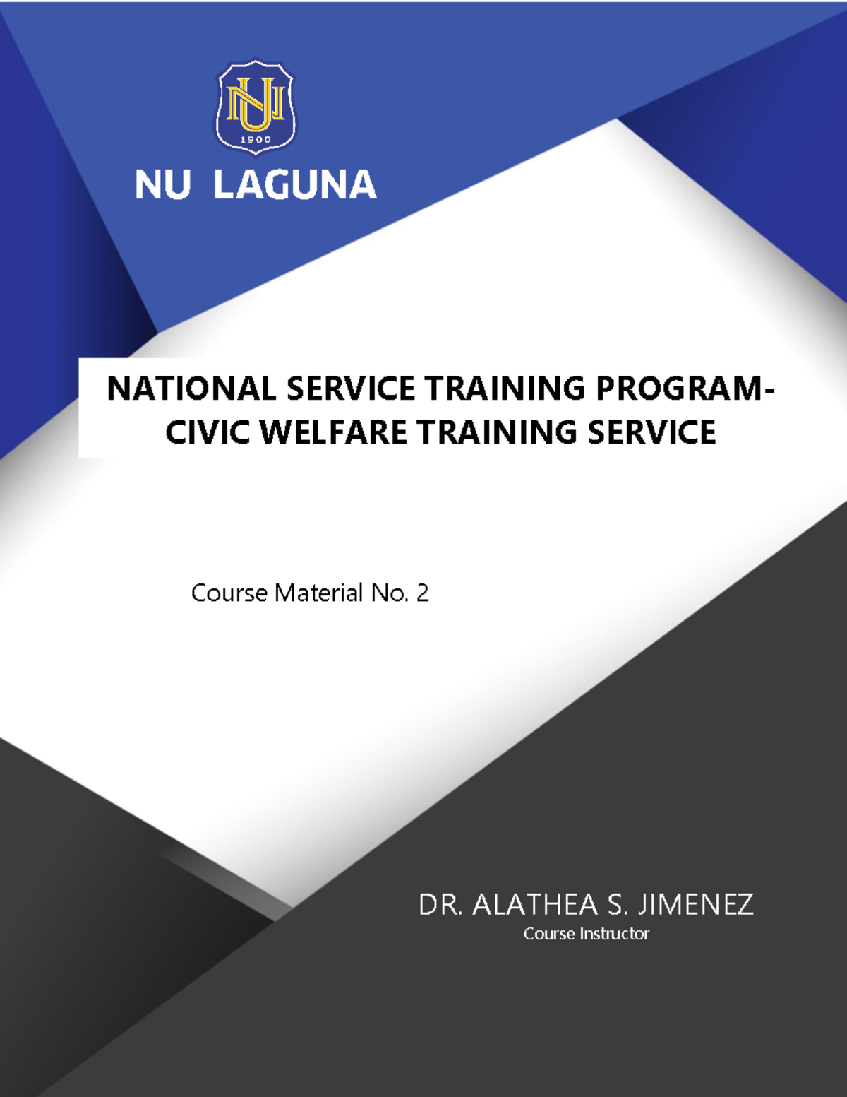 NSTP-CWTS Lesson 2 SELF- Awareness - NATIONAL SERVICE TRAINING PROGRAM- CIVIC WELFARE TRAINING ...
