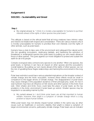 SUS 5 - sustainable and greed assignments- Sus1501 - Assignment 05 ...