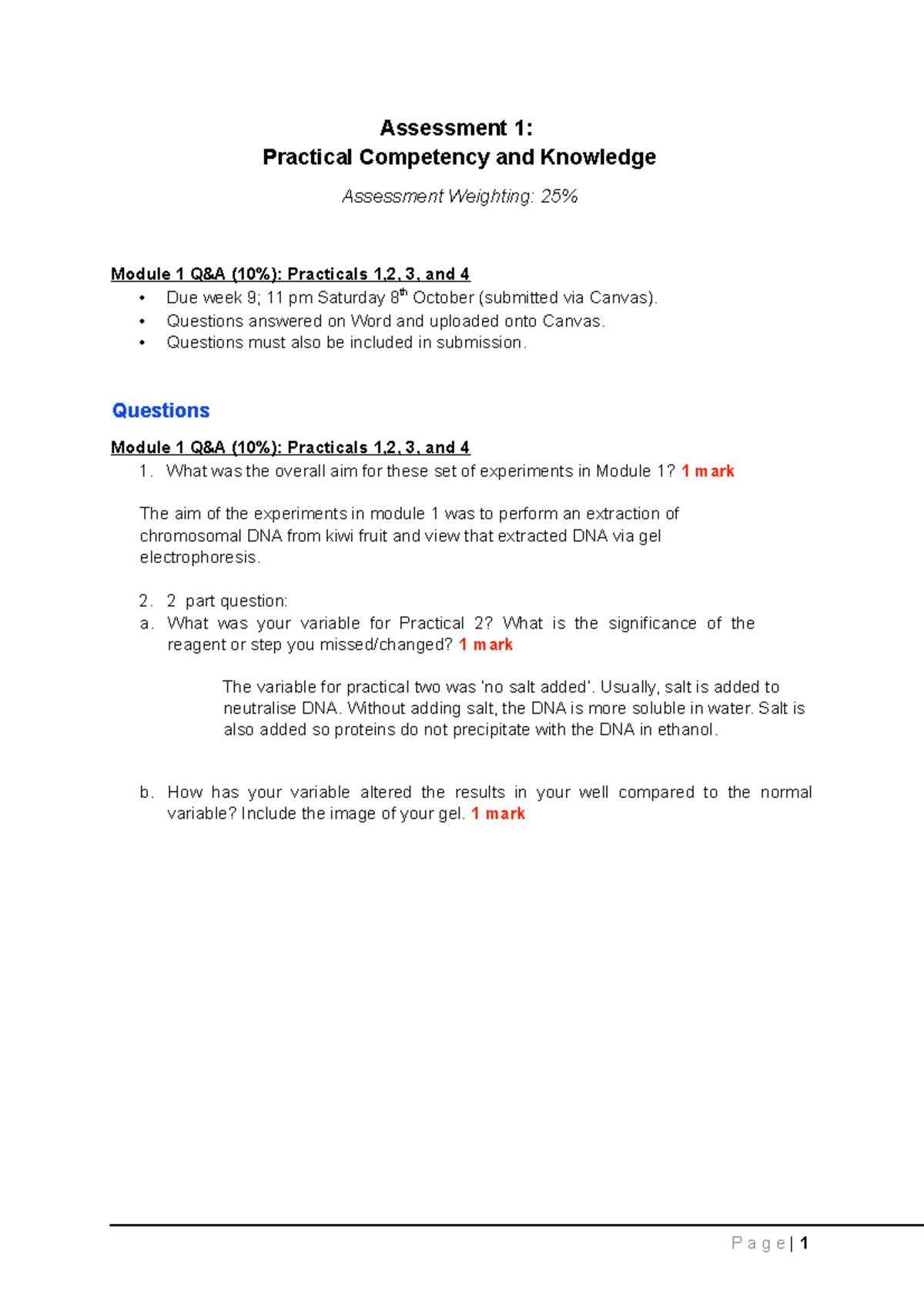Assessment 1 - Prac Report-2 - Assessment 1: Practical Competency and ...