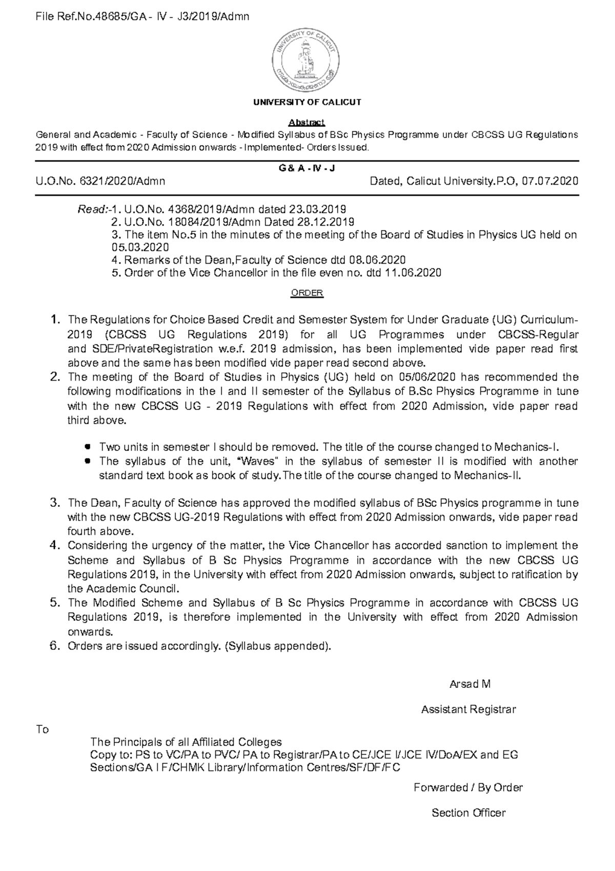 Bsc Phy 2019 syl - To know that which the portions to study with ...