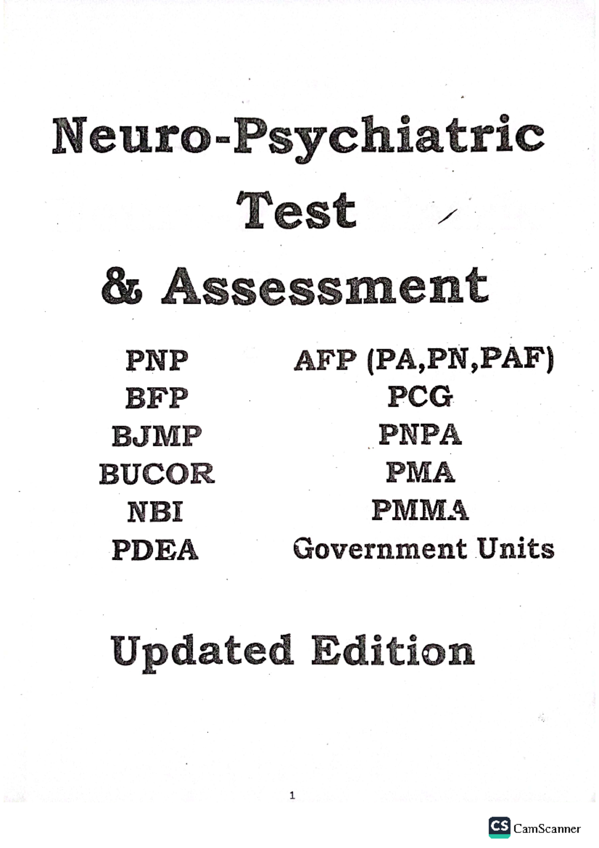 PPE Black BOOK - Review for Neuro - Test Assessment PNP AFP (PA,PN, PAF ...