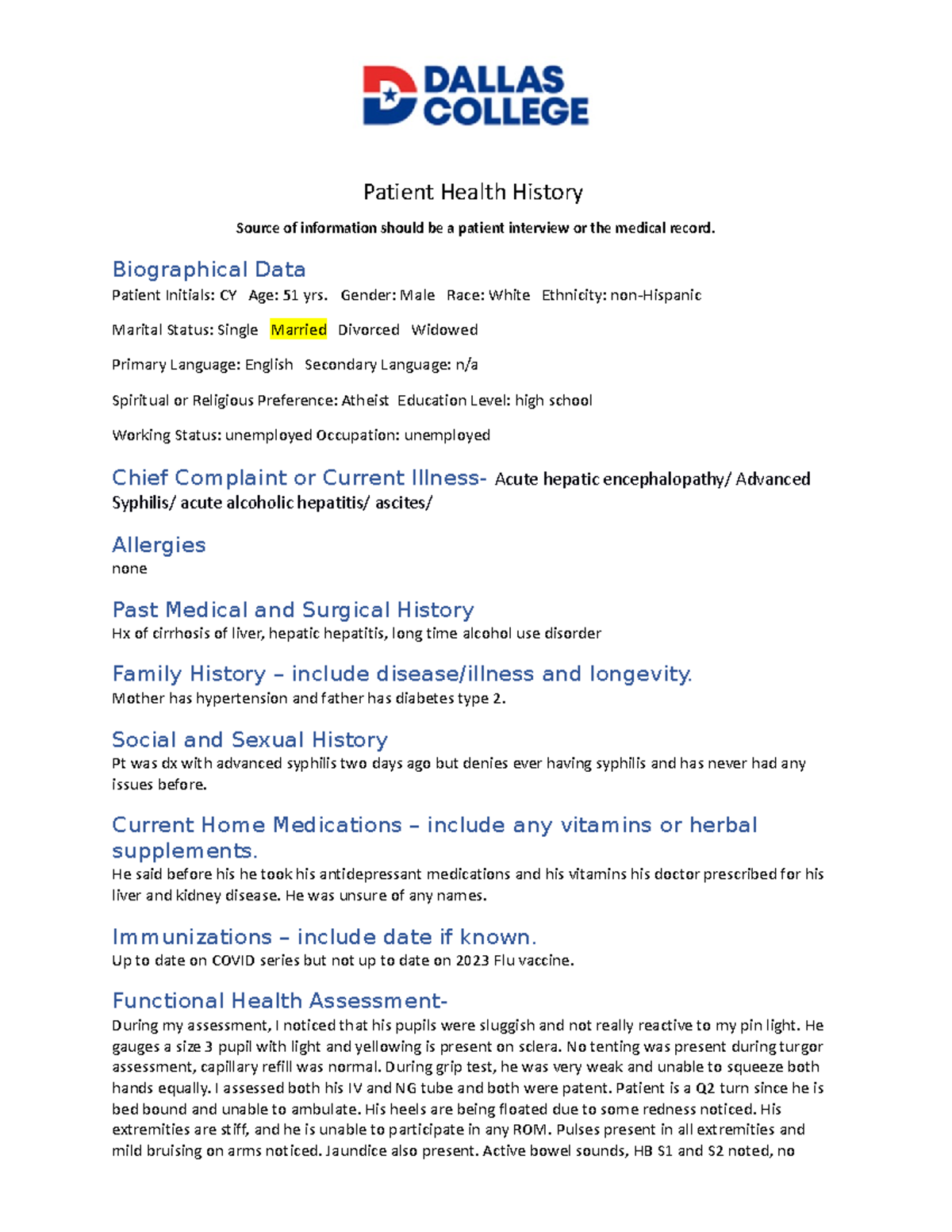 clinical paperwork - Patient Health History ####### Source of ...