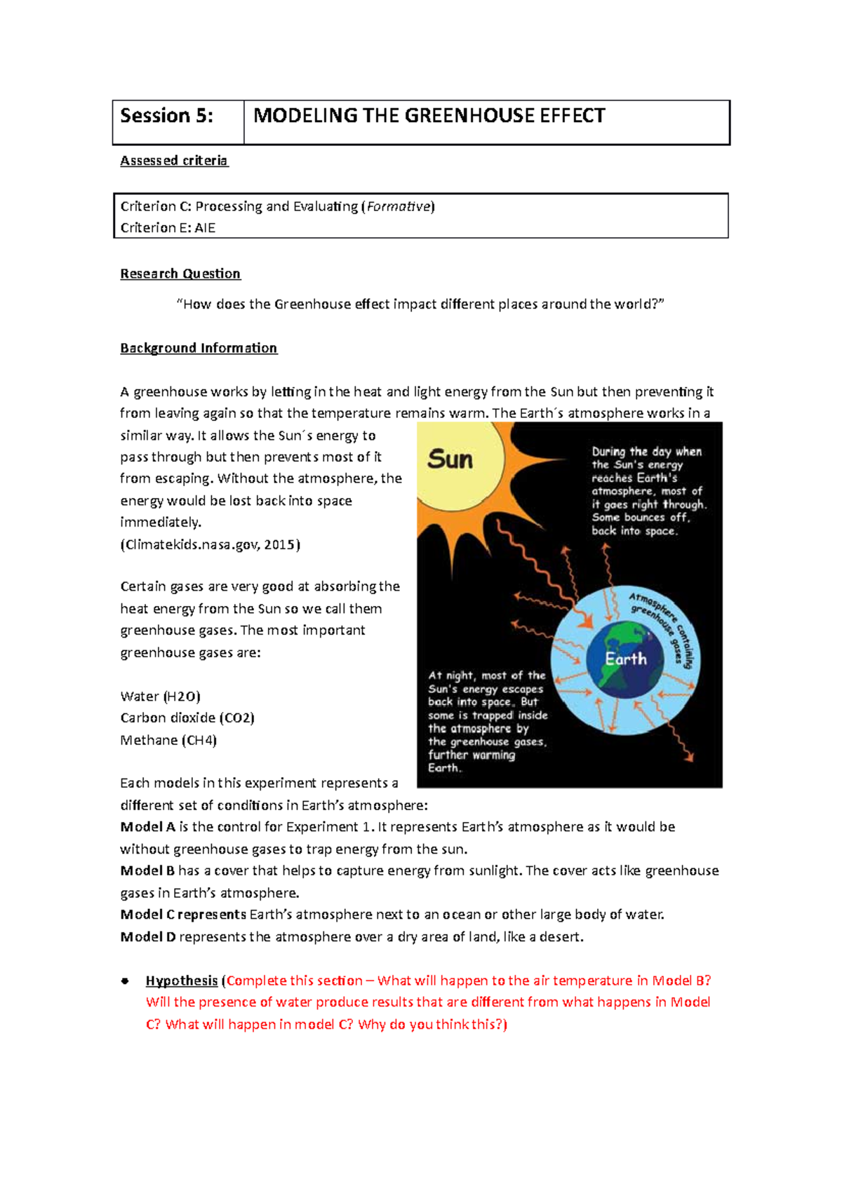 7.5 - modeling global warming - Session 5: MODELING THE GREENHOUSE ...