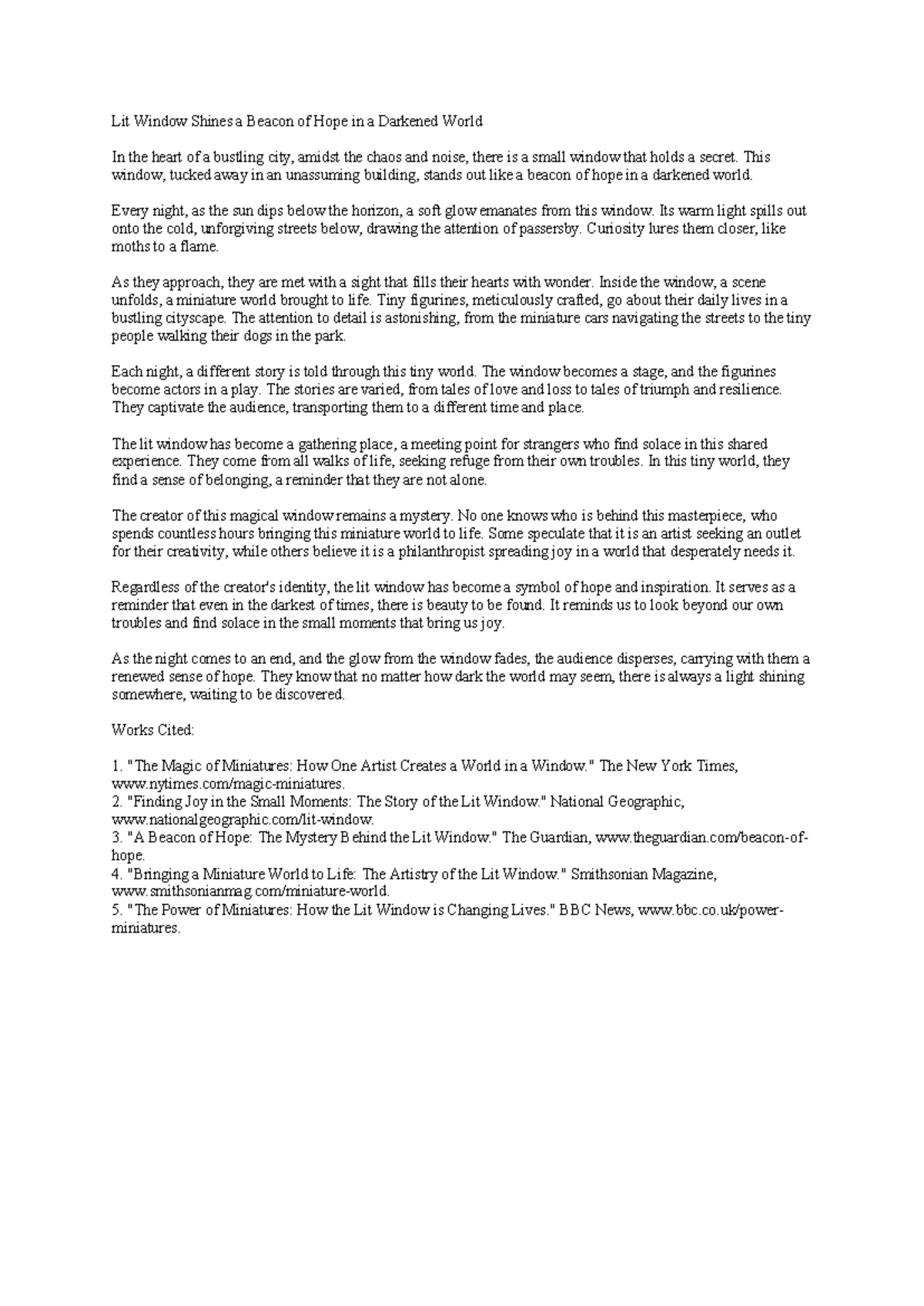 PSY-1757-Quiz - Notes for psych - Lit Window Shines a Beacon of Hope in ...