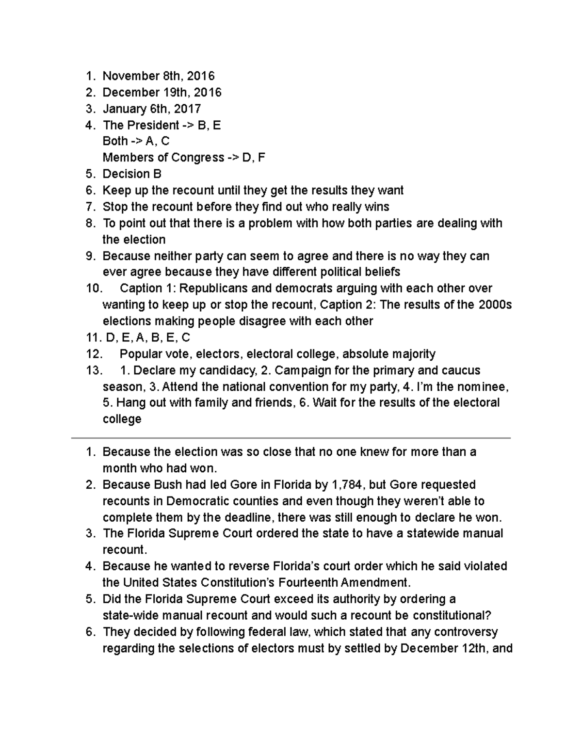 The Election Process - November 8th, 2016 December 19th, 2016 January ...