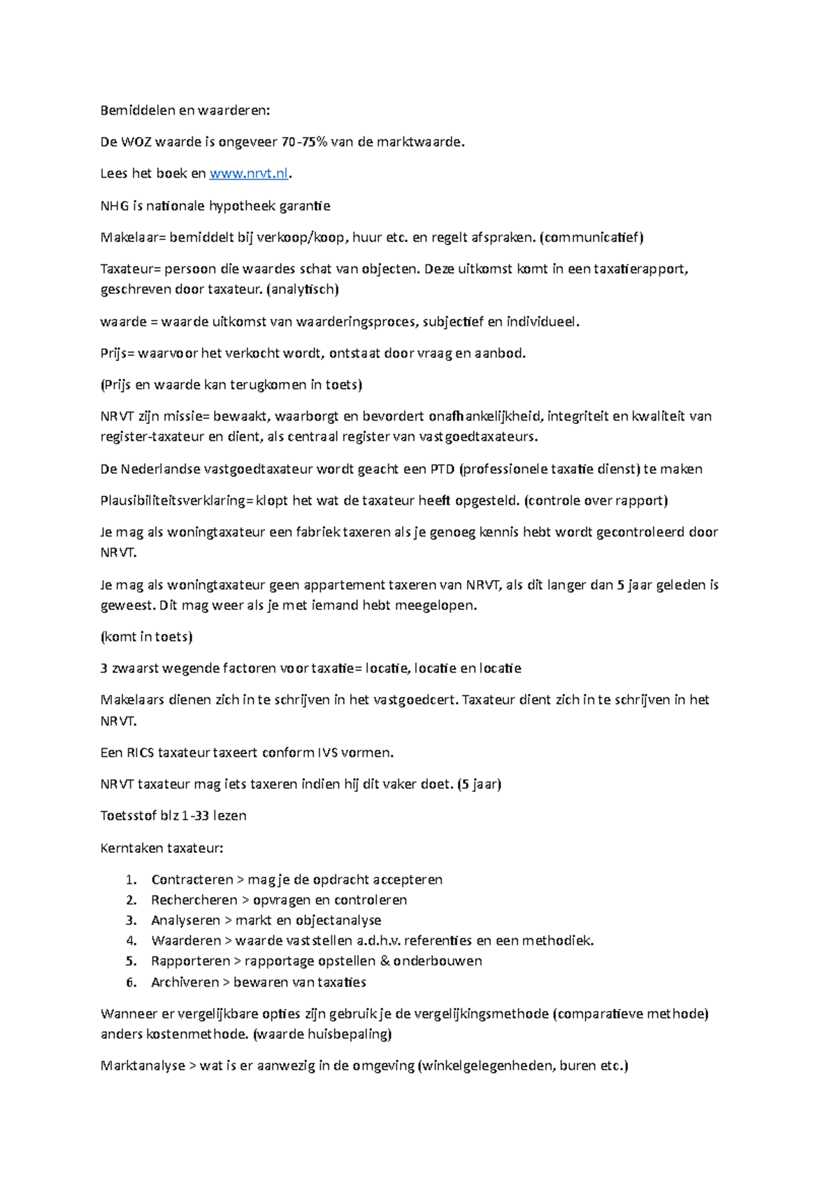 Bemiddelen en waarderen aantekeningen - Bemiddelen en waarderen: De WOZ ...