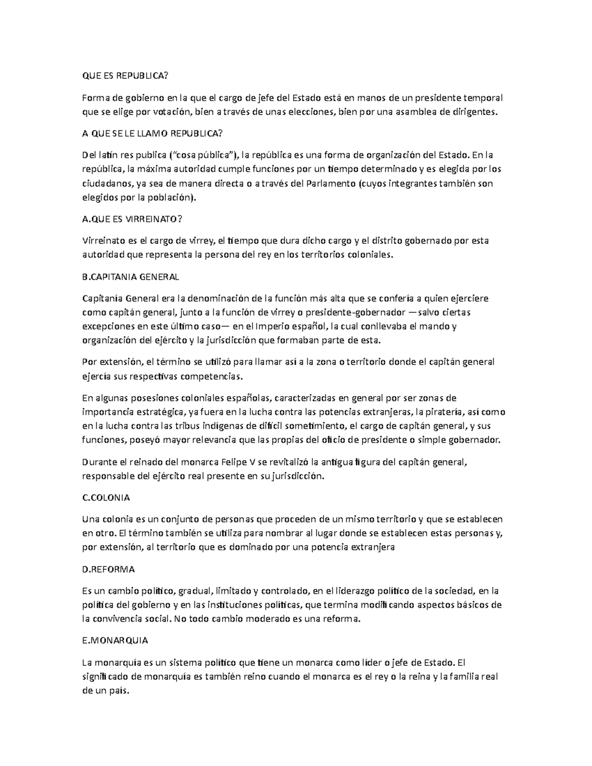 QUE ES Republica - QUE ES REPUBLICA? Forma de gobierno en la que el ...
