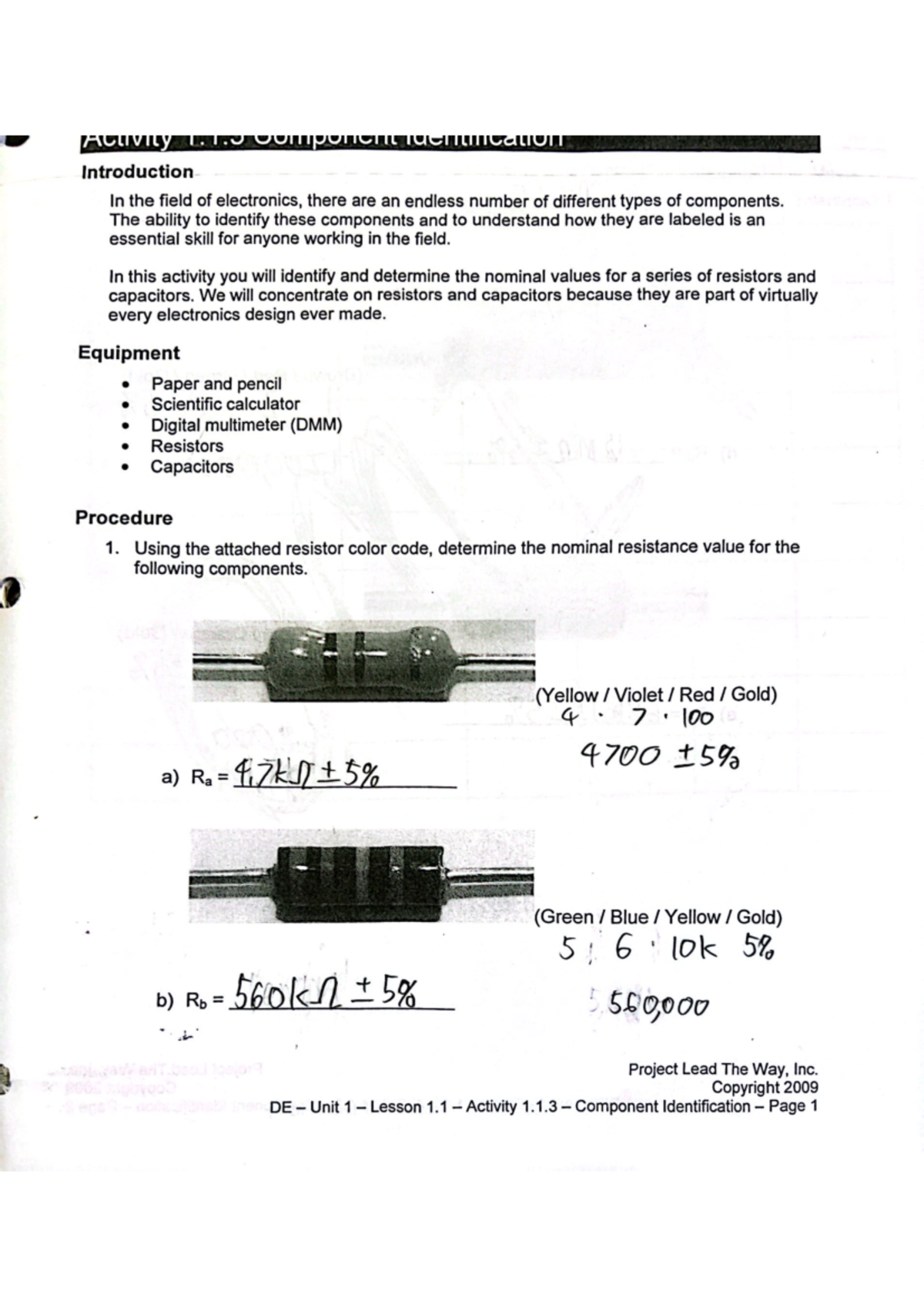 Activity 1.1.3 Component Identification - Studocu