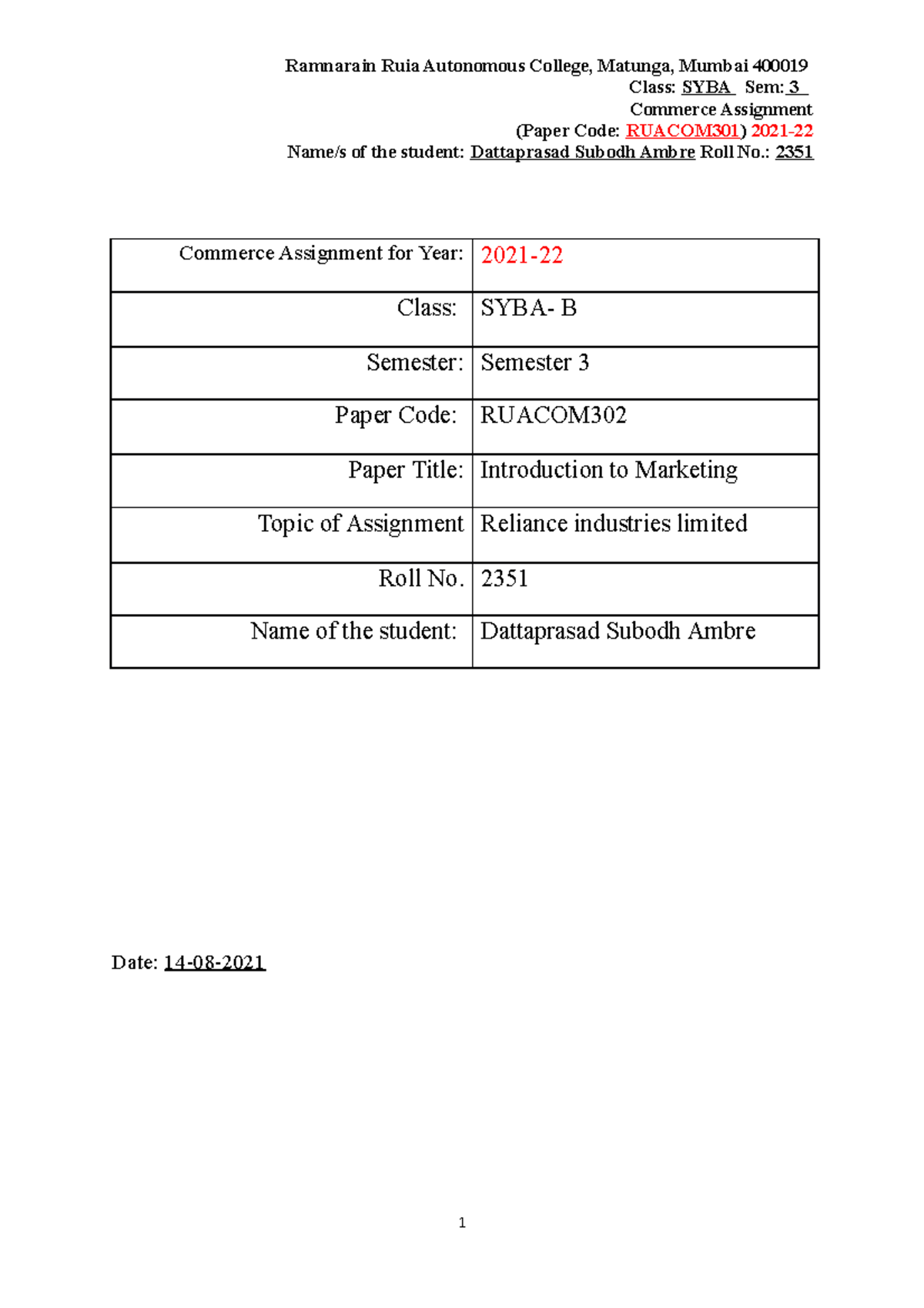 Comm sem 3 assignment management (Auto Recovered) - Class: SYBA Sem: 3 ...