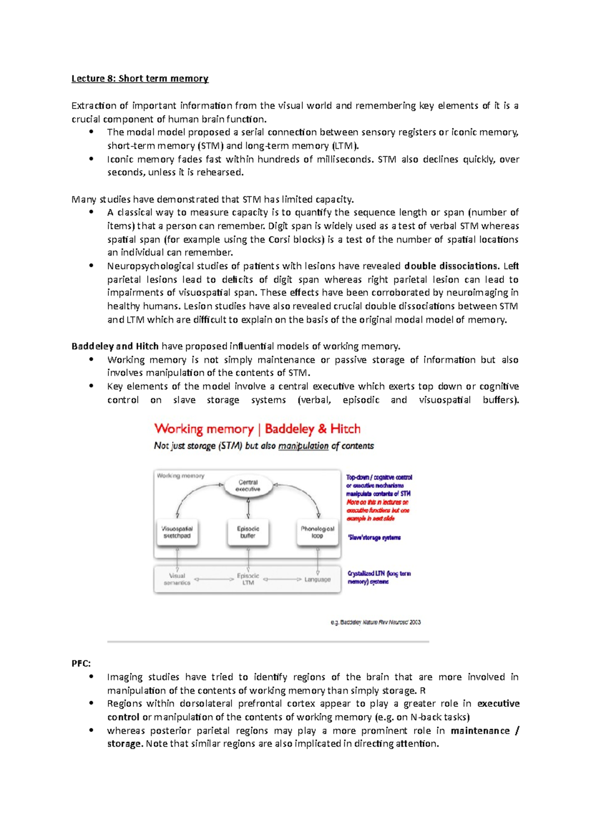 Lecture 8- Short Term Memory - Lecture 8: Short term memory Extraction ...
