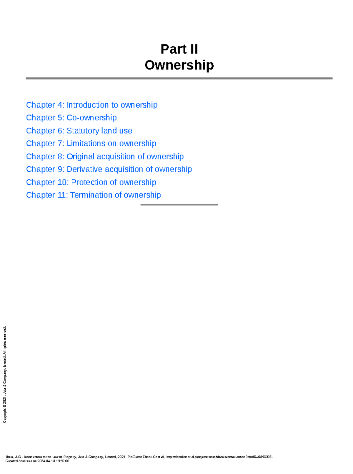 Introduction to the Law of Property - (Part II Ownership) - Part II ...