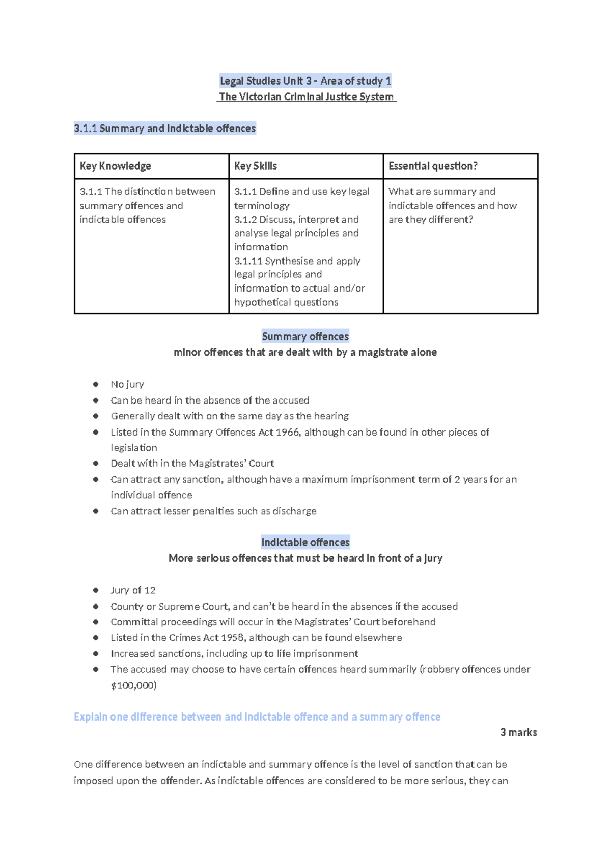 Unit 3 - Rights and Justice - Legal Studies Unit 3 - Area of study 1 ...