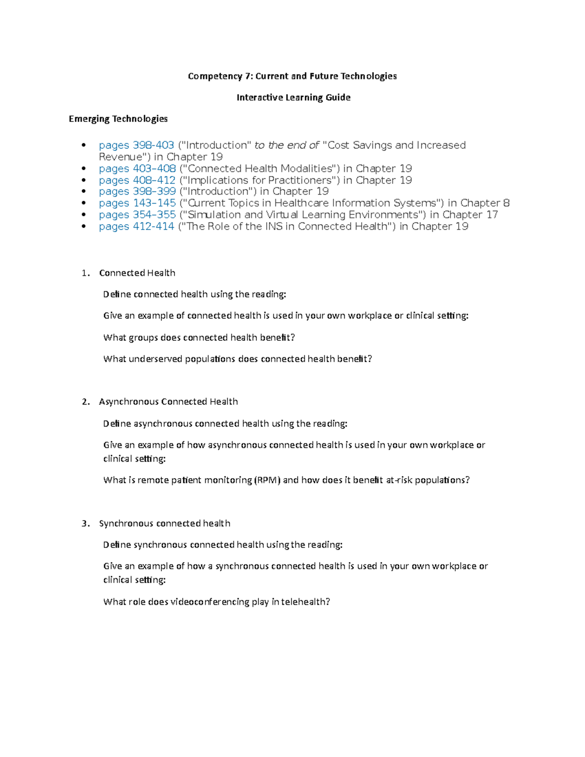 Interactive Learning Guide Comp 7 - Competency 7: Current and Future ...