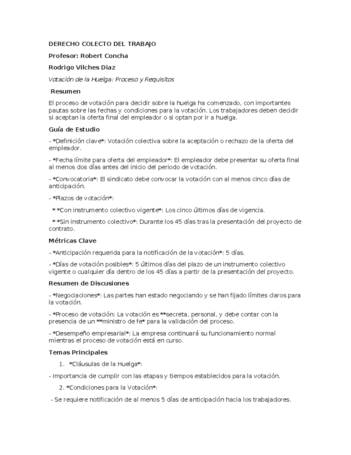 Derecho colectivo parte 2 - DERECHO COLECTO DEL TRABAJO Profesor ...